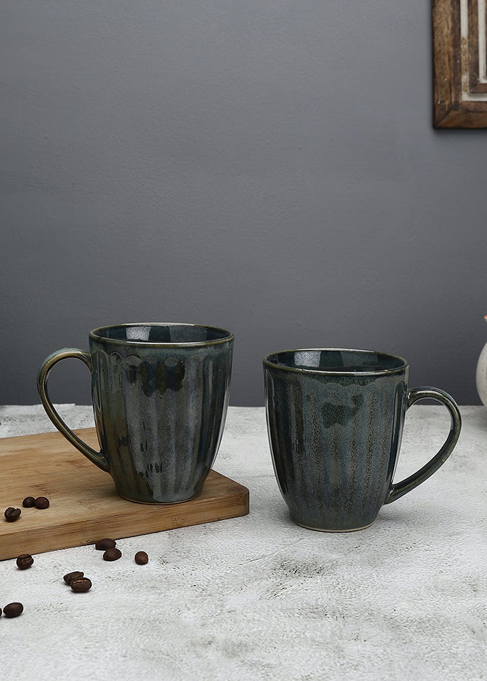 Get Studio Pottery Green Mugs- Set of 2 at ₹ 629 | LBB Shop