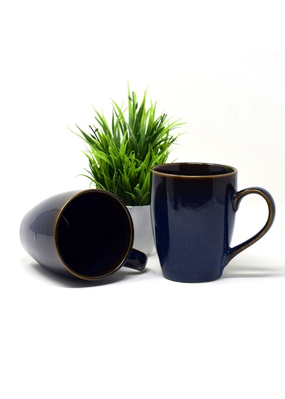 Get Metallic Blue Royal Mugs- Set of 2 at ₹ 499 | LBB Shop