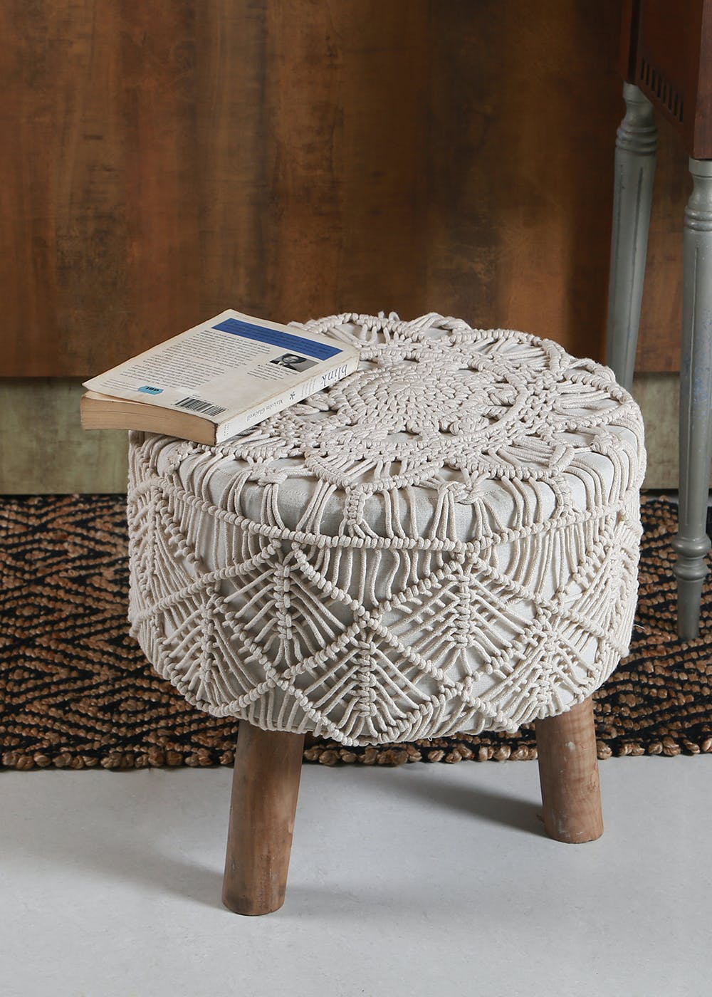 Get White Poufs Round Stool -16.4 inches at ₹ 7638 | LBB Shop