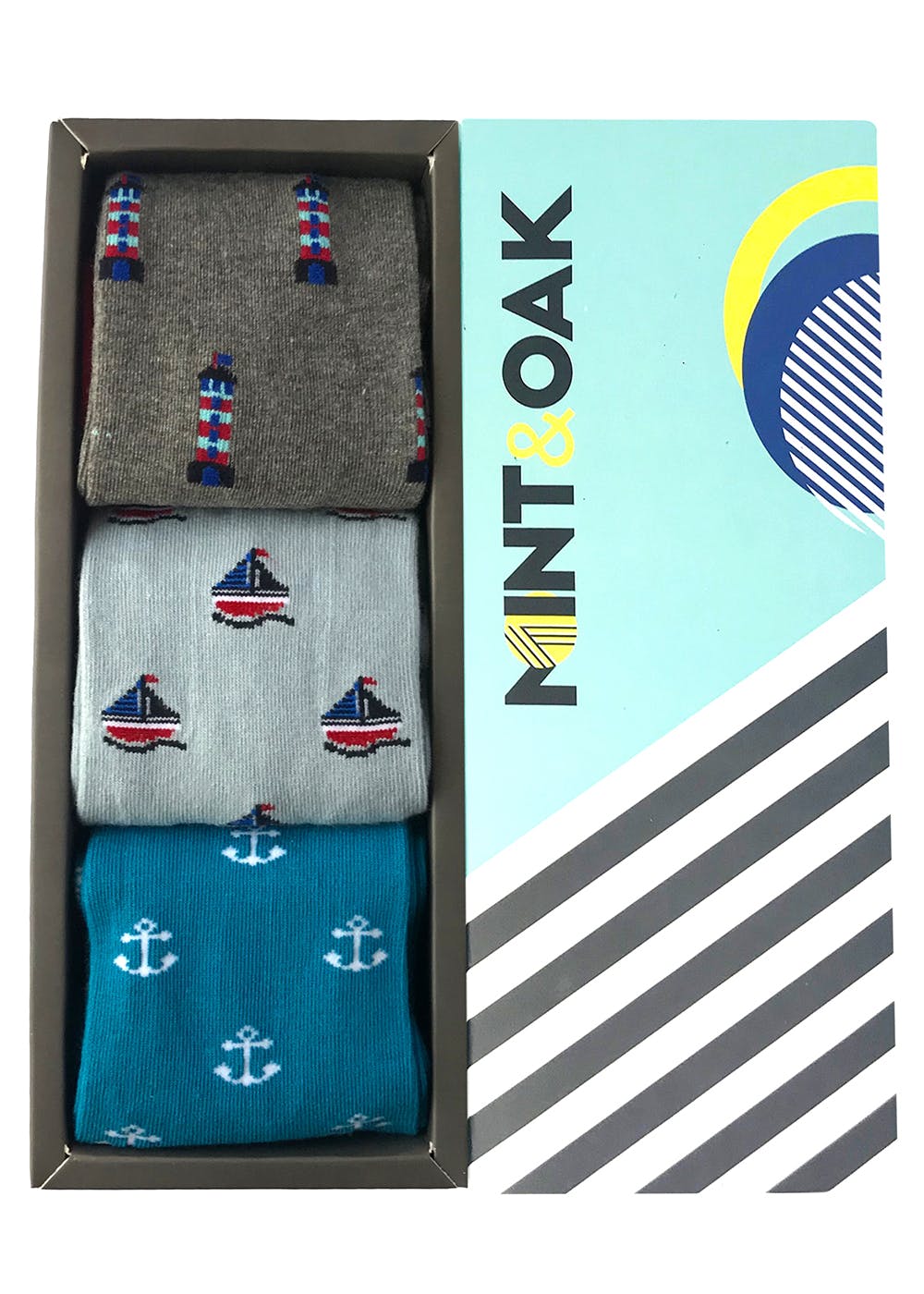 Get Giftbox of 3 Nautical Printed Crew Socks at ₹ 999 | LBB Shop