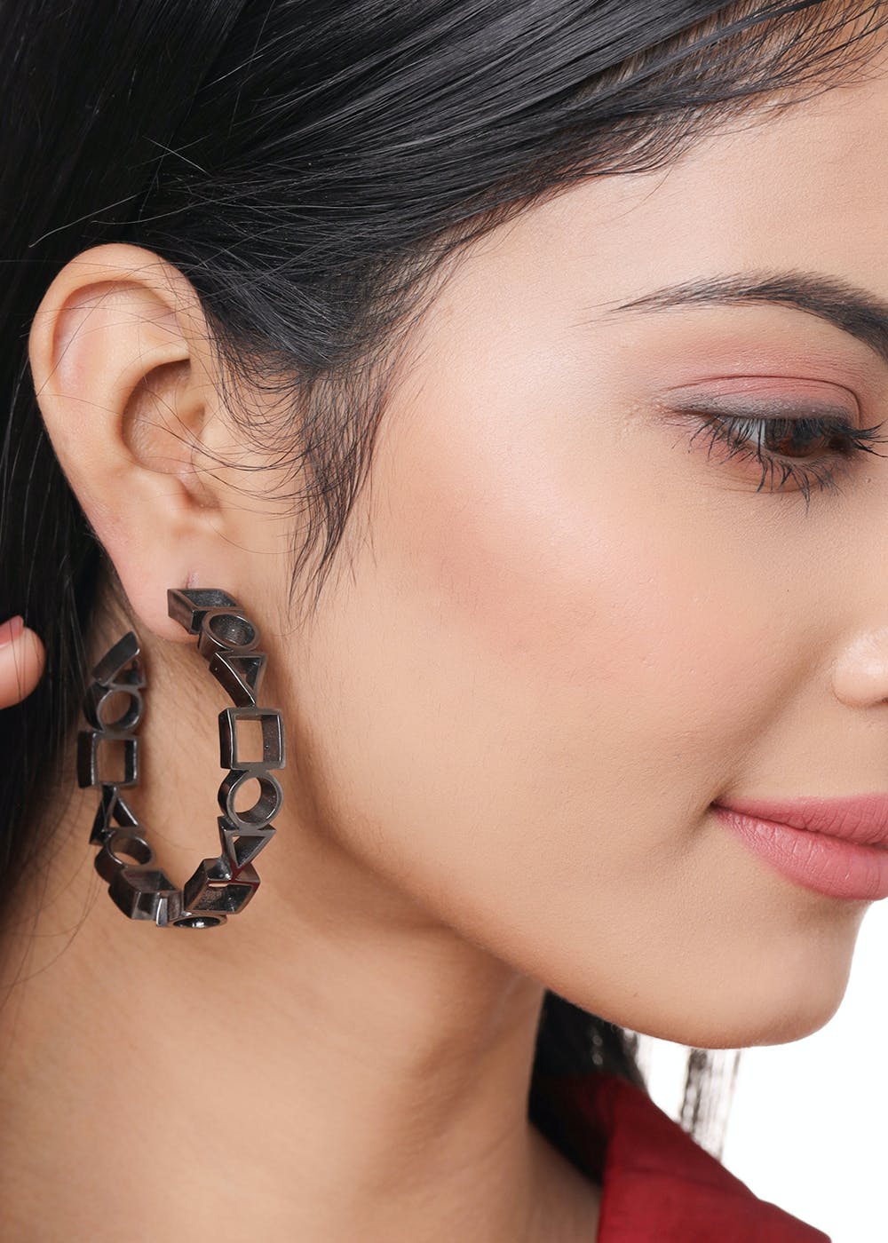 Get Geometric Cut Out Detail Hoops at ₹ 2000 | LBB Shop