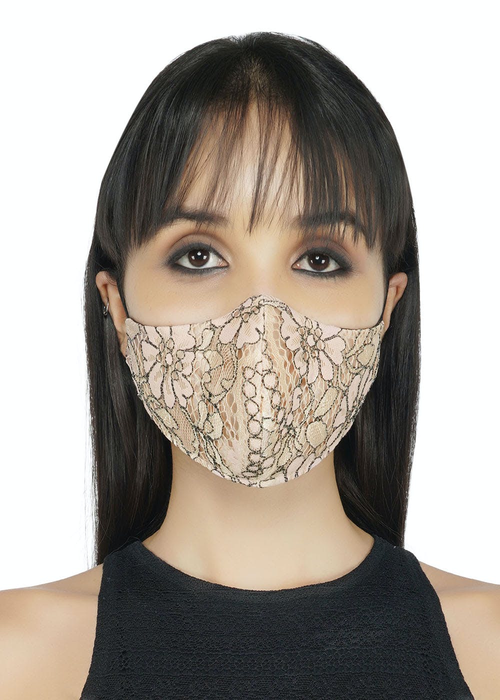 Get Floral Laced 3-Ply Contoured Mask at ₹ 290 | LBB Shop