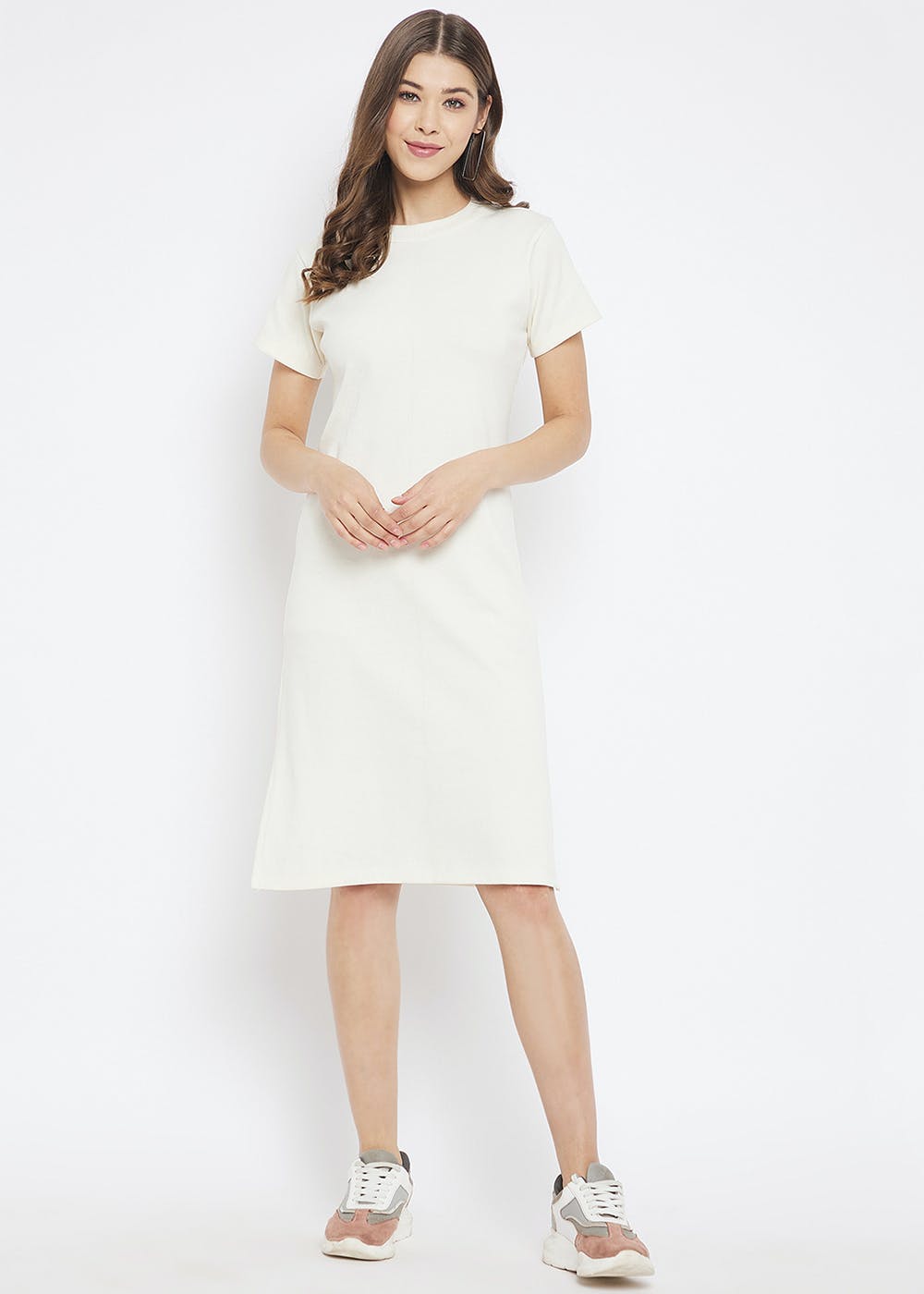 Get White Ribbed Bodycon Dress at ₹ 499 | LBB Shop