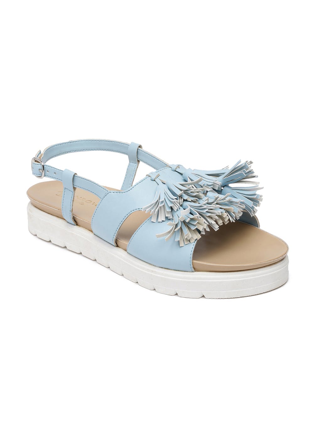 Get Tassel Detail Blue Slingback Sandals at ₹ 1209 | LBB Shop