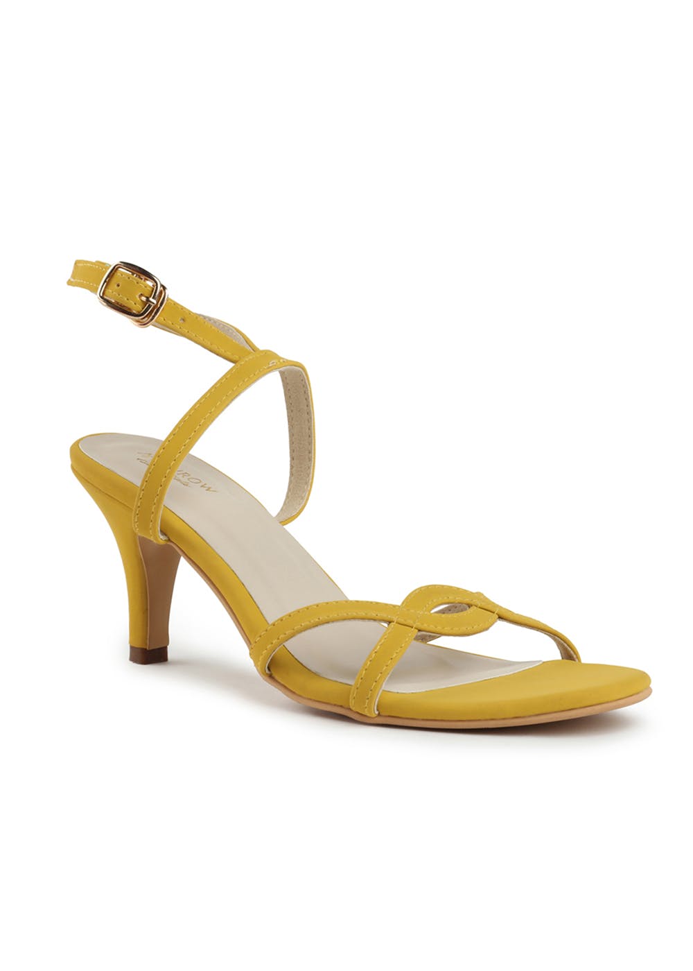 Get Interlocked Strap Detail Yellow Heels at ₹ 1374 | LBB Shop