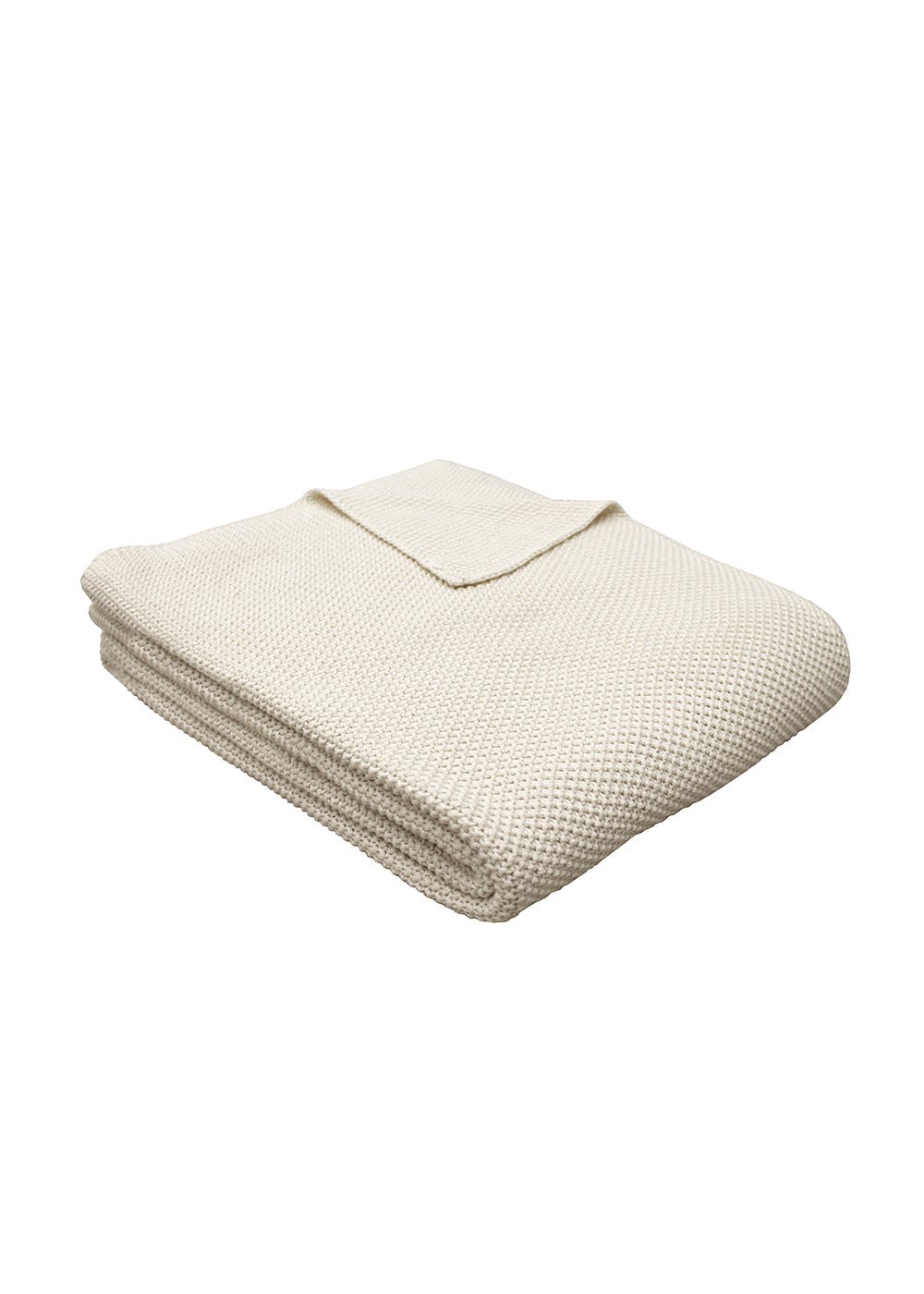 Get Soft 100% Cotton Knitted Throw - Ivory at ₹ 1999 | LBB Shop