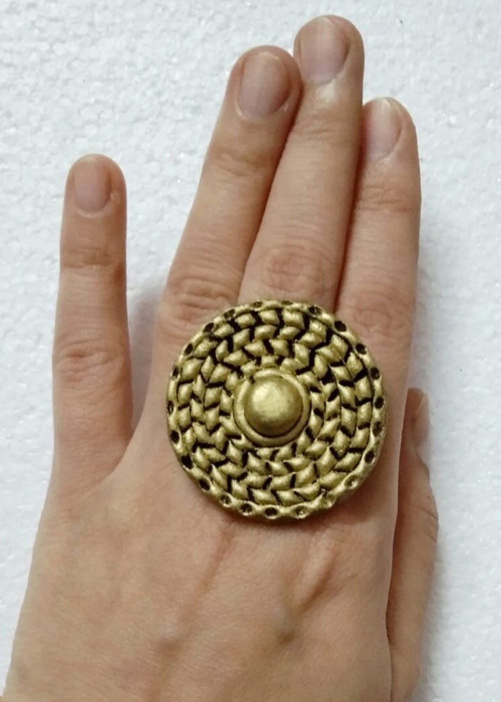 Get Moti Detail Coiled Gold Big Ring at ₹ 290 | LBB Shop