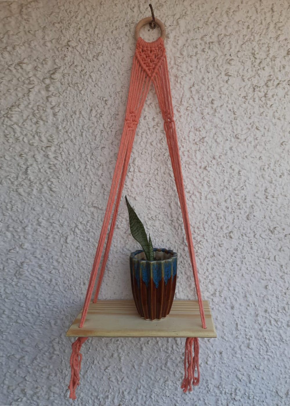 Get Anokhi Peach Macrame Wall Shelf at ₹ 474 | LBB Shop
