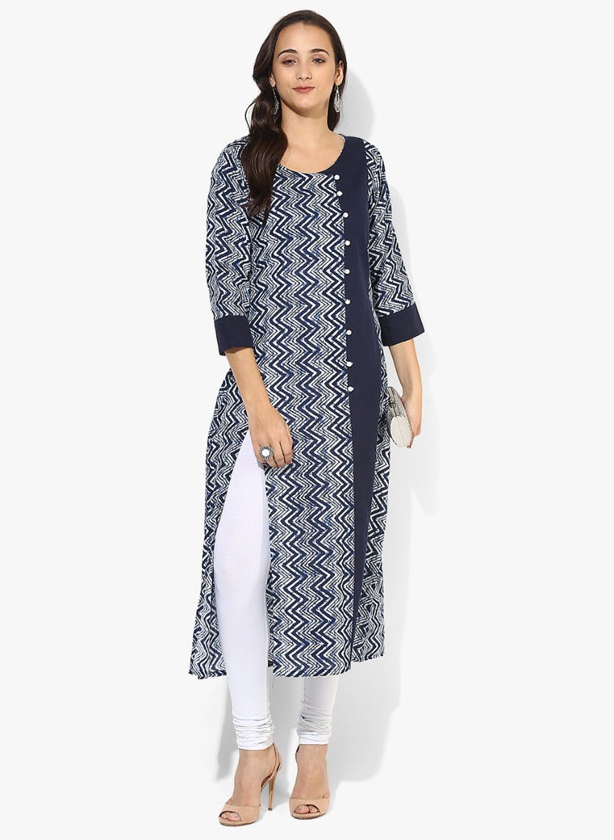 Get Side Panel Vertical Chevron Print Tunic at ₹ 362 | LBB Shop