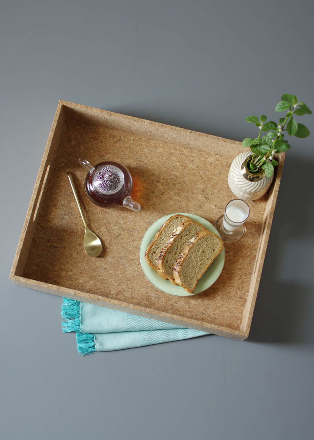 Get Brown Cork Rectangle Platter Tray at ₹ 1795 | LBB Shop