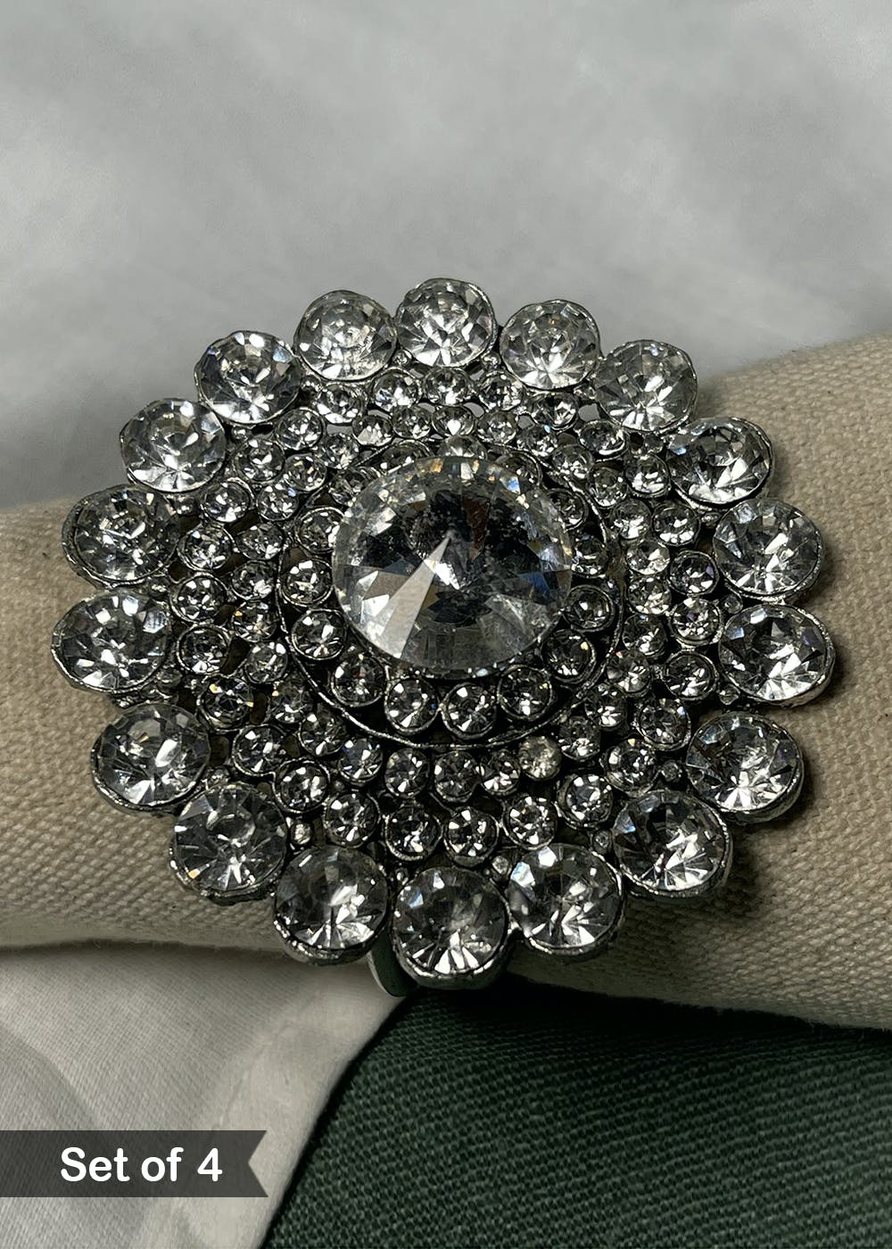 Get Silver Jeweled Napkin Rings - Set of 4 at ₹ 499 | LBB Shop