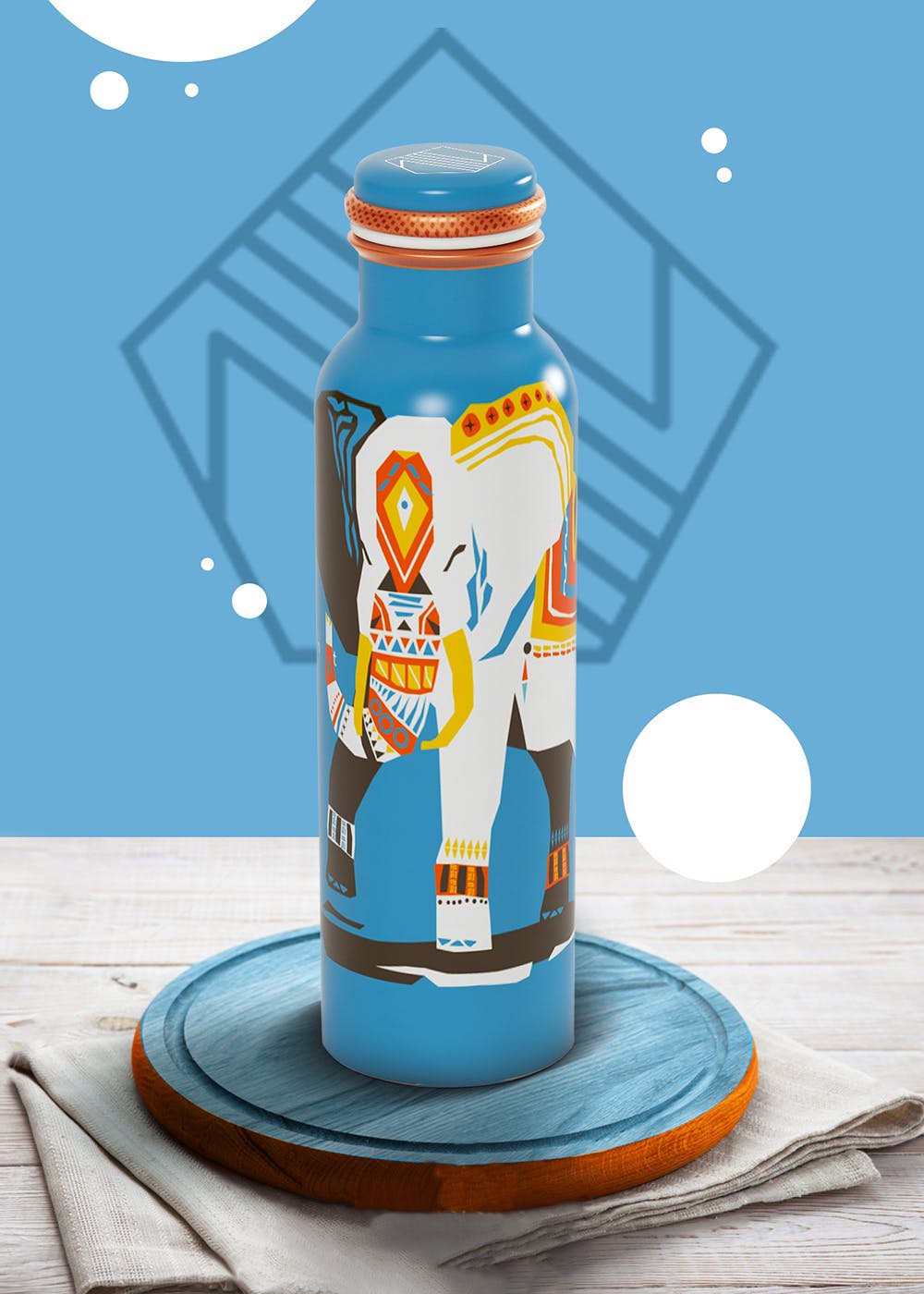 Get Elephant Print Copper Bottle at ₹ 875 | LBB Shop