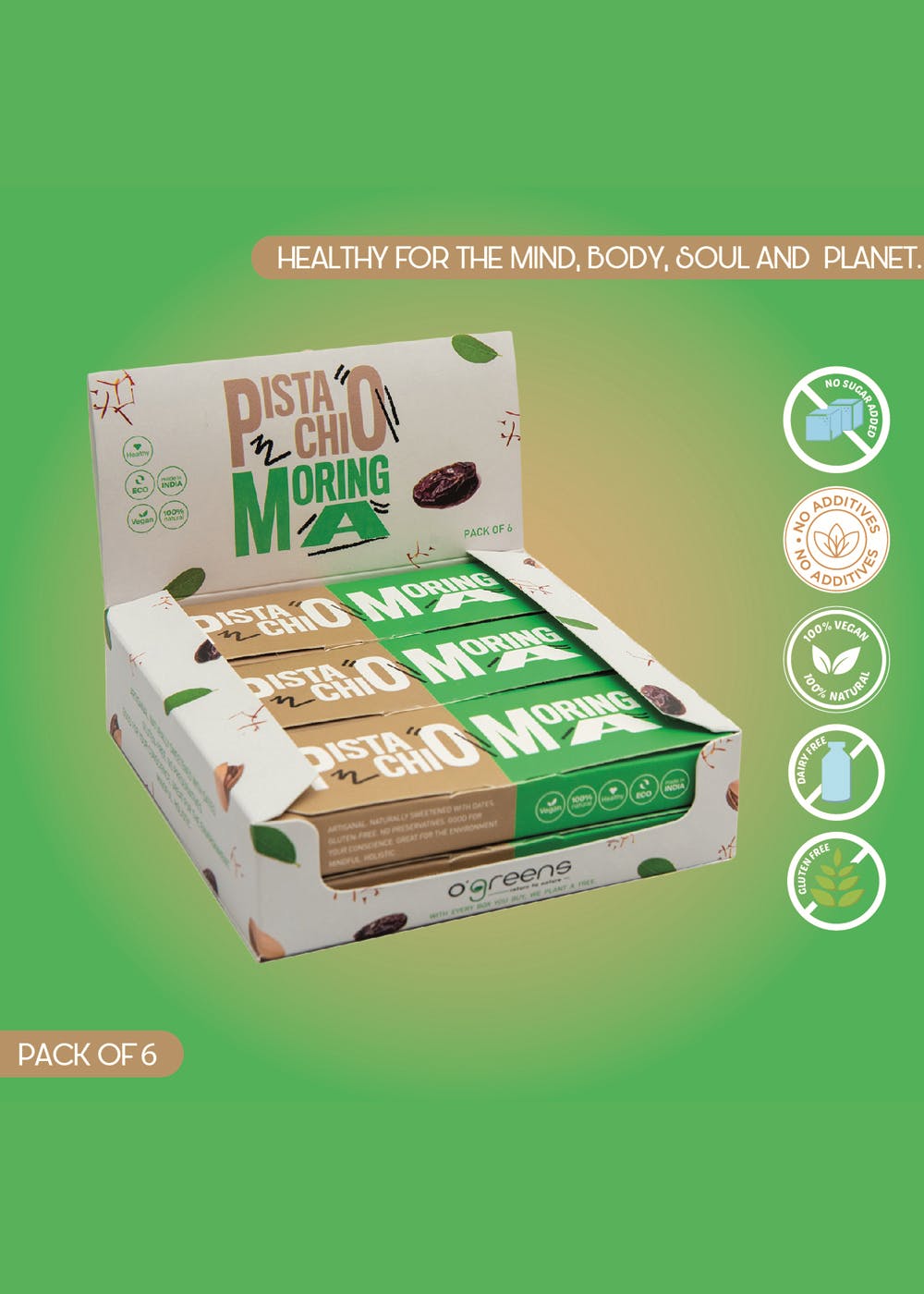 Get Pistachio Moringa Energy Protein Bars - Pack of 6 (300g) at ₹ 720 ...
