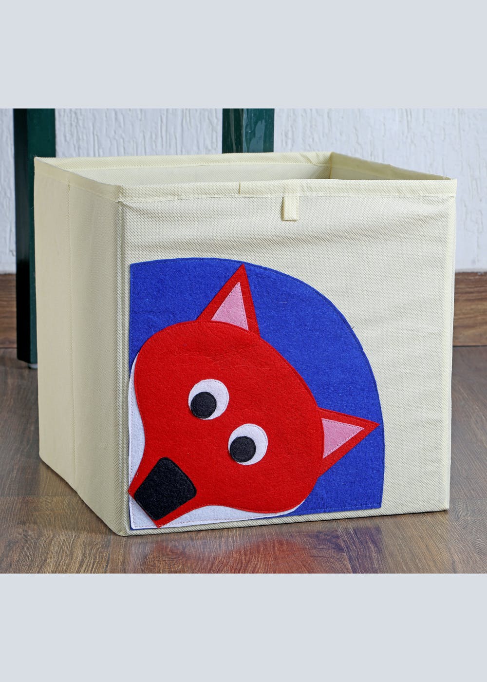 Get Off-White Blue Fox Foldable Storage Cube at ₹ 499 | LBB Shop