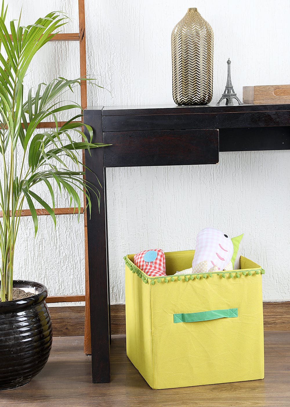 Get Yellow Pom Pom Foldable Storage Cube at ₹ 449 | LBB Shop