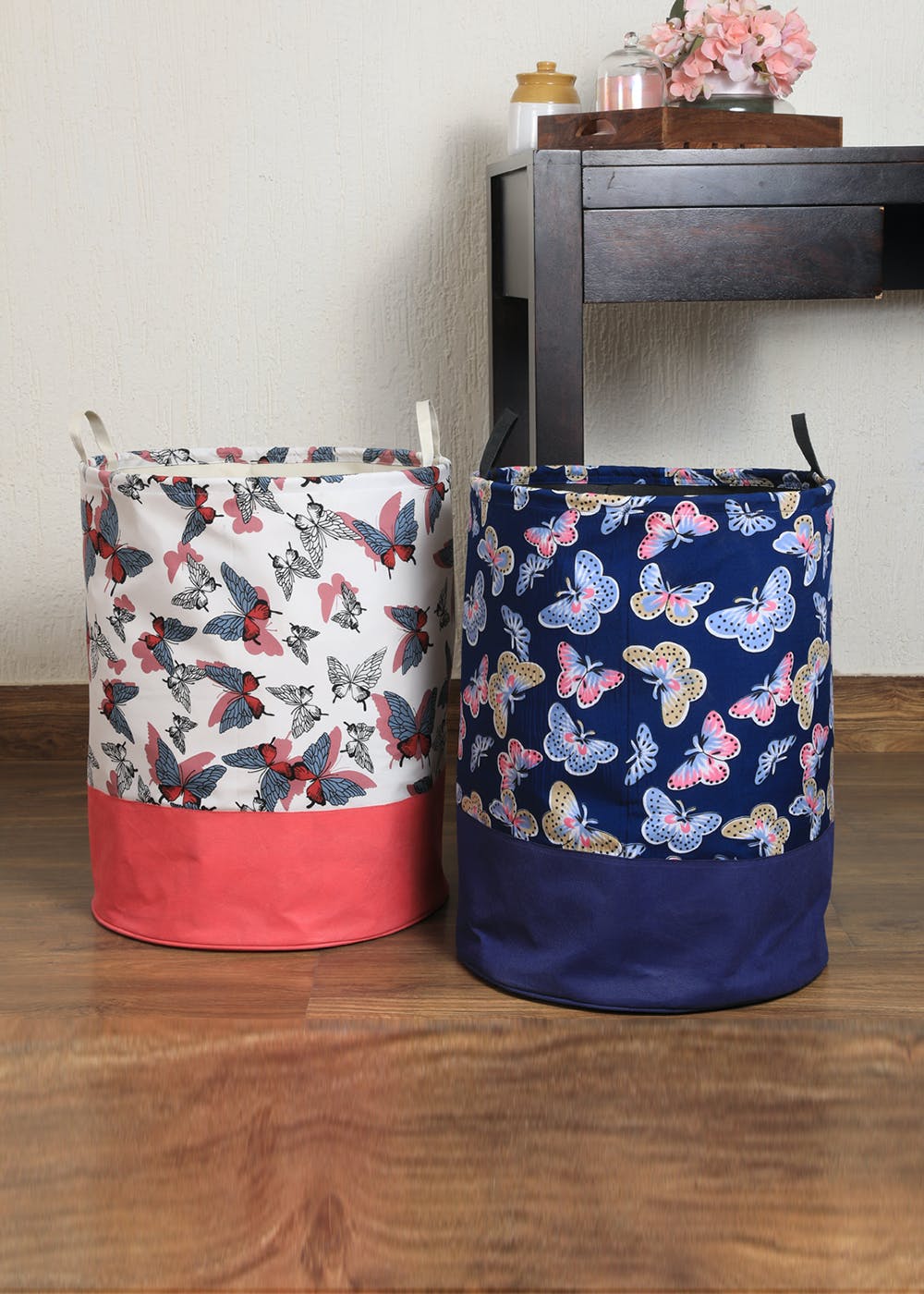 Get Butterfly Printed Laundry Hamper - Set of 2 at ₹ 599 | LBB Shop