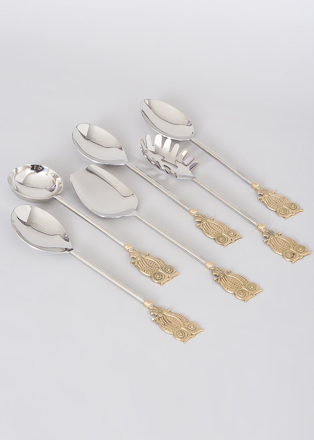 Get Brass Tweety Owl Serving Spoon Cutlery - Set of 6 at ₹ 4250 | LBB Shop