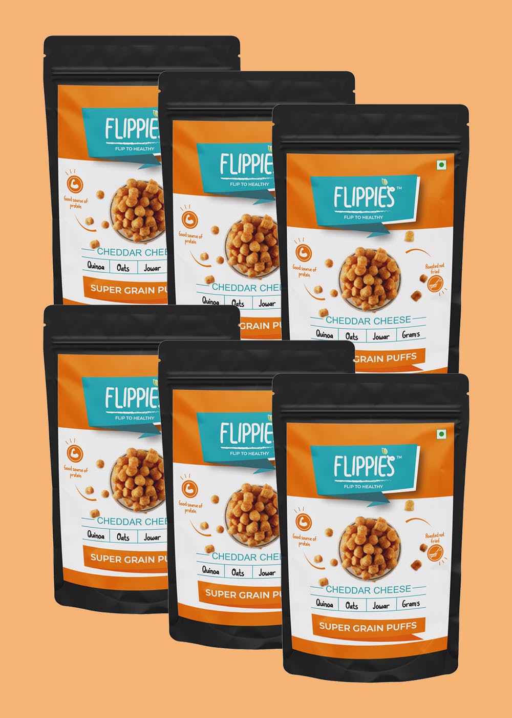Get Super Grain Puffs - Cheddar Cheese (Pack of 6) at ₹ 240 | LBB Shop