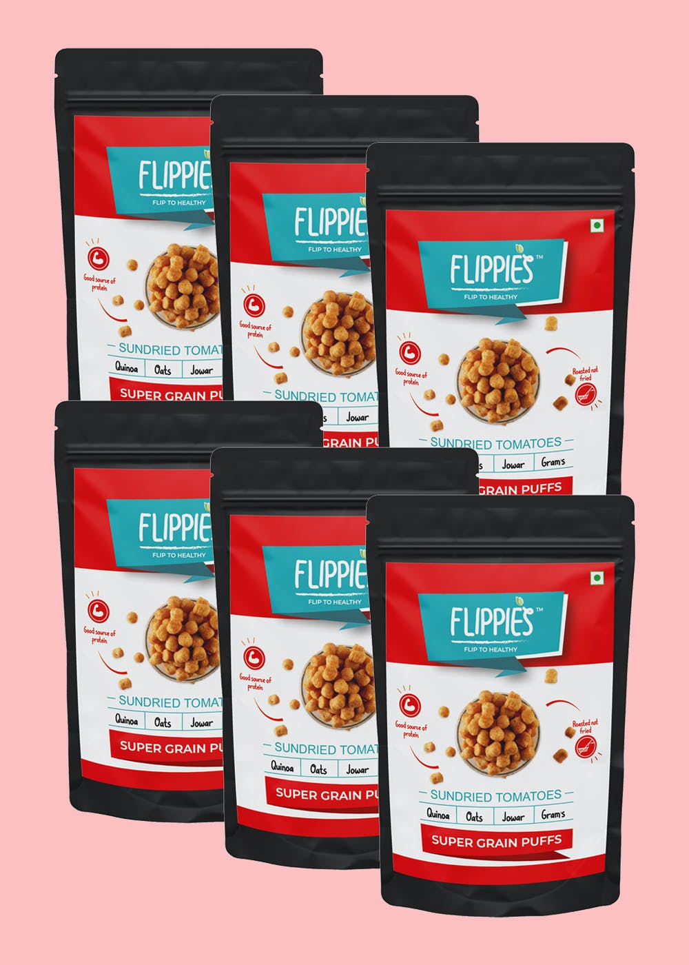 Get Super Grain Puffs - Sundried Tomatoes (Pack of 6) at ₹ 240 | LBB Shop