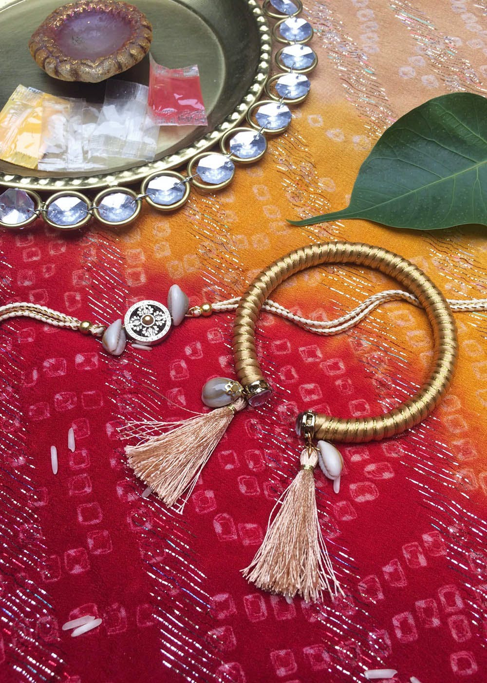 Get Golden Beads Rakhi and Bangle Lumba - Sister Rakhi - Combo at ₹ 675 ...