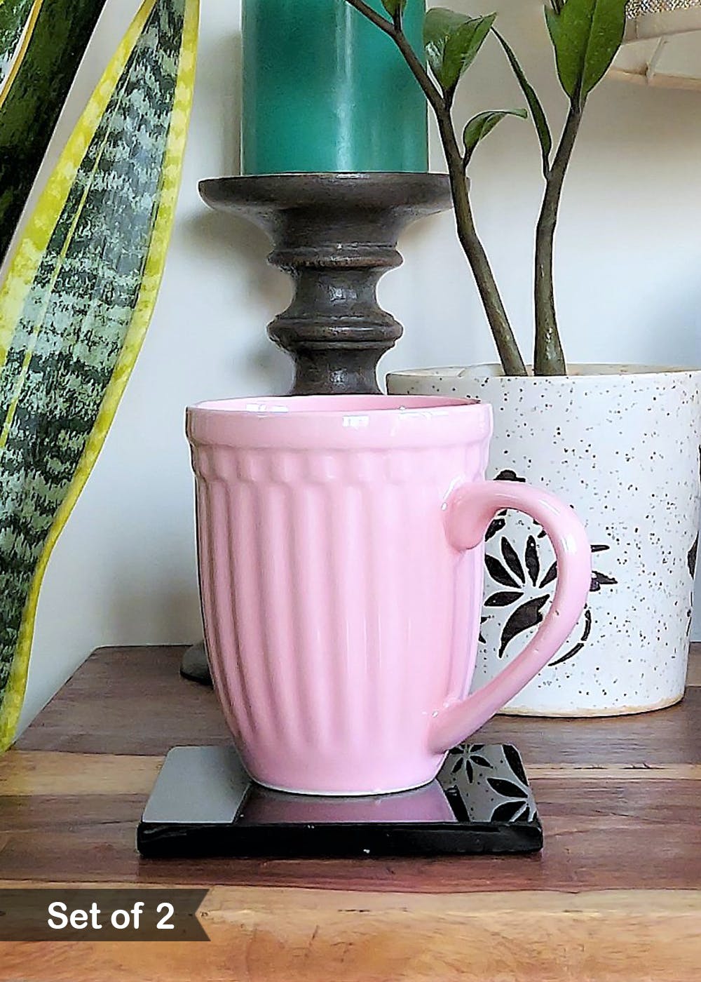 Get Serenity Ceramic Mugs - Pastel Pink - Set of 2 at ₹ 499 | LBB Shop