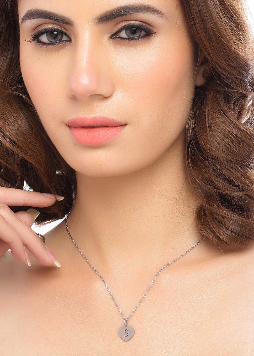Get Rhodium Plated "S" Necklace at ₹ 370 | LBB Shop