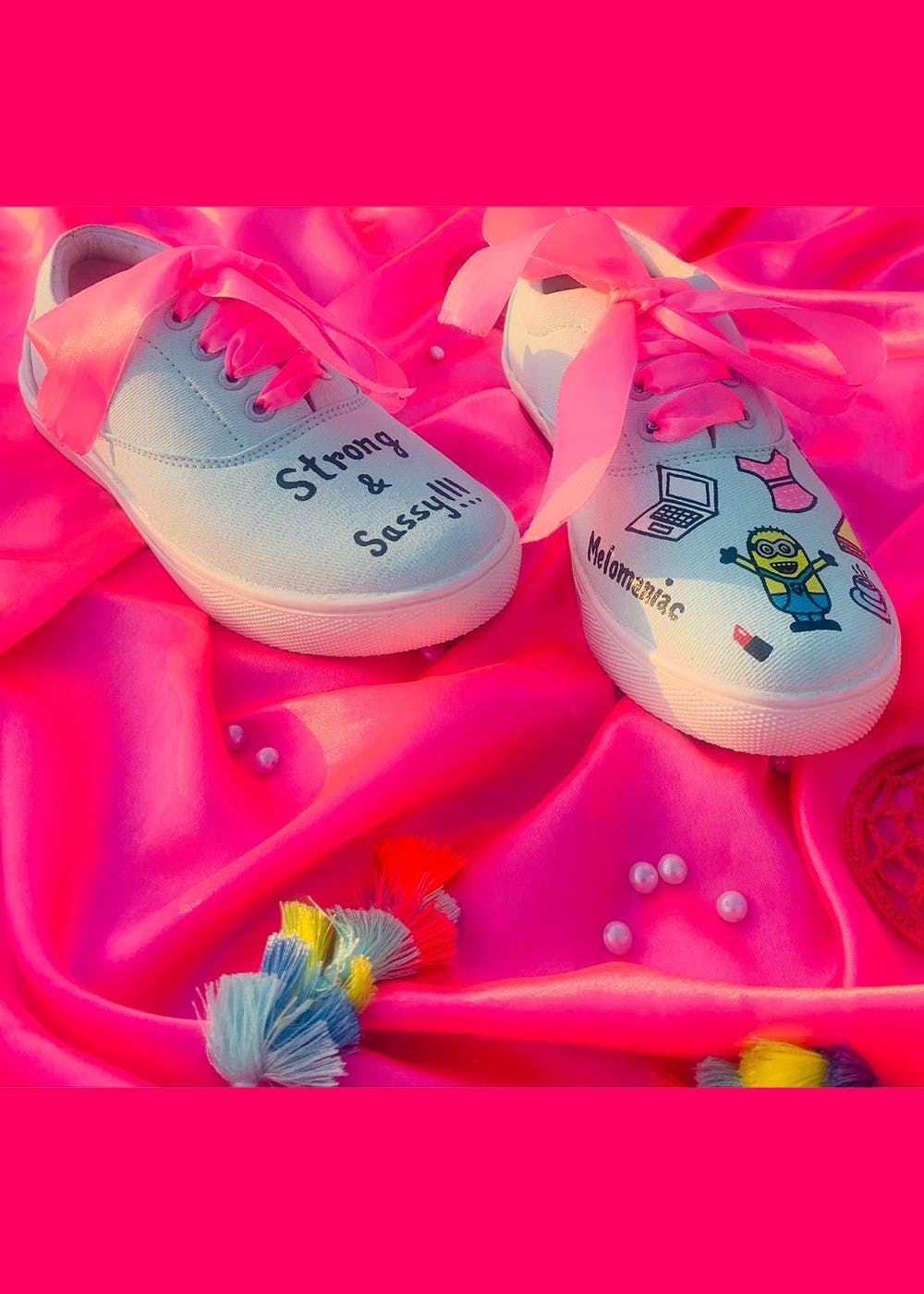 Get Strong And Sassy Theme Pink Sneakers at ₹ 1349 | LBB Shop