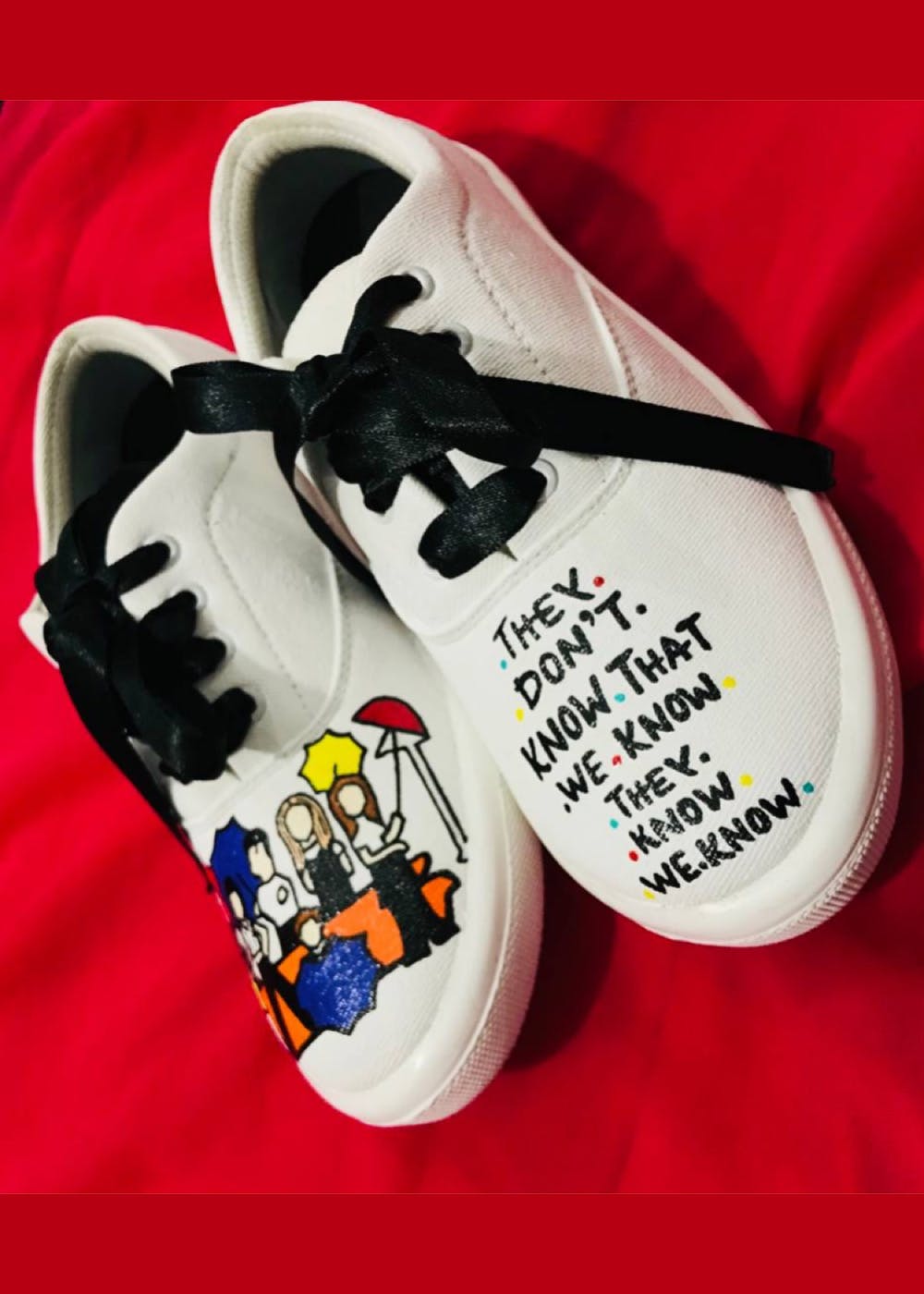 Get Friends Tv Series Theme Hand Painted White Sneakers at ₹ 1349 | LBB ...