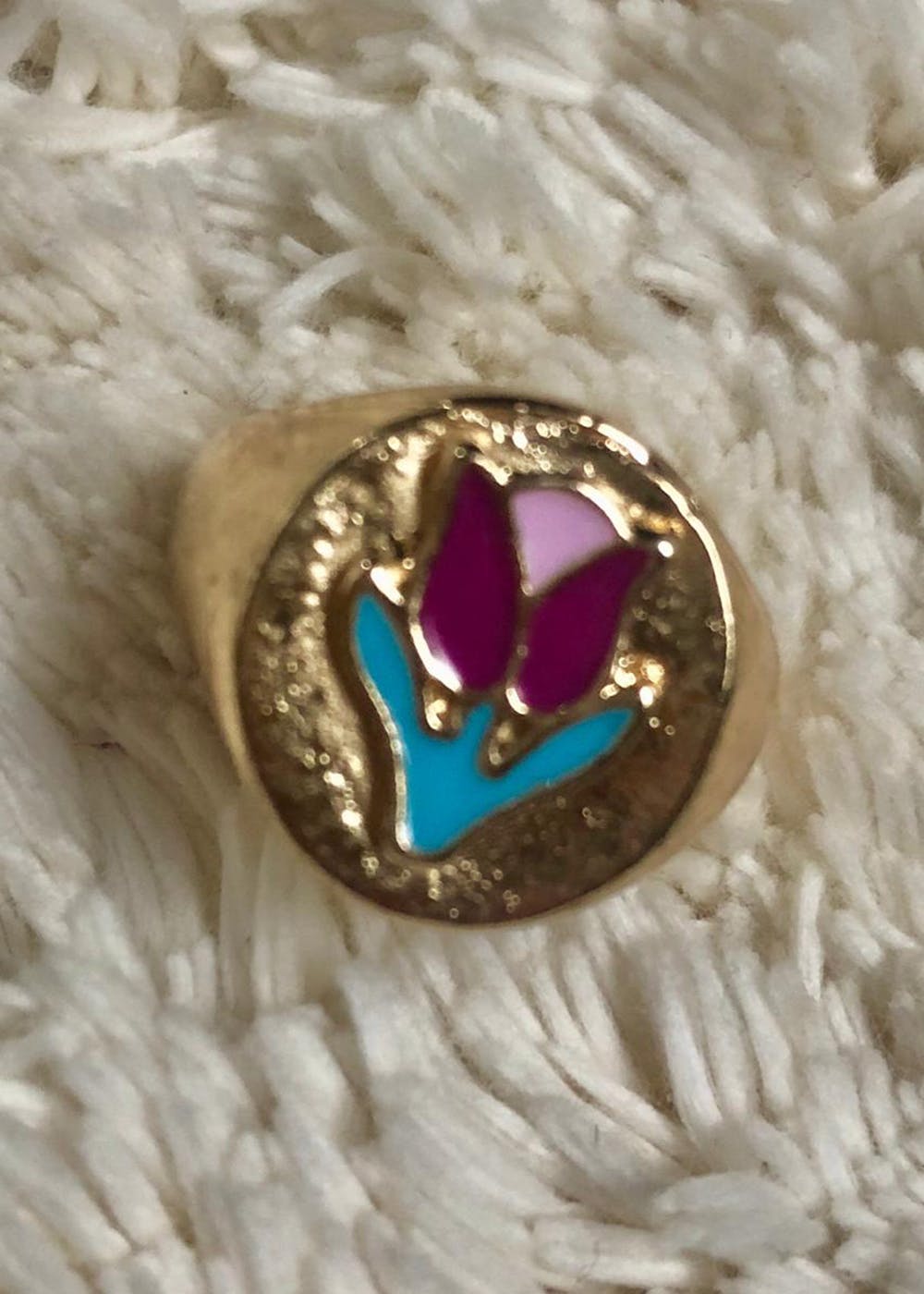 Get Chunky Signet Pink Flower Rings at ₹ 230 | LBB Shop