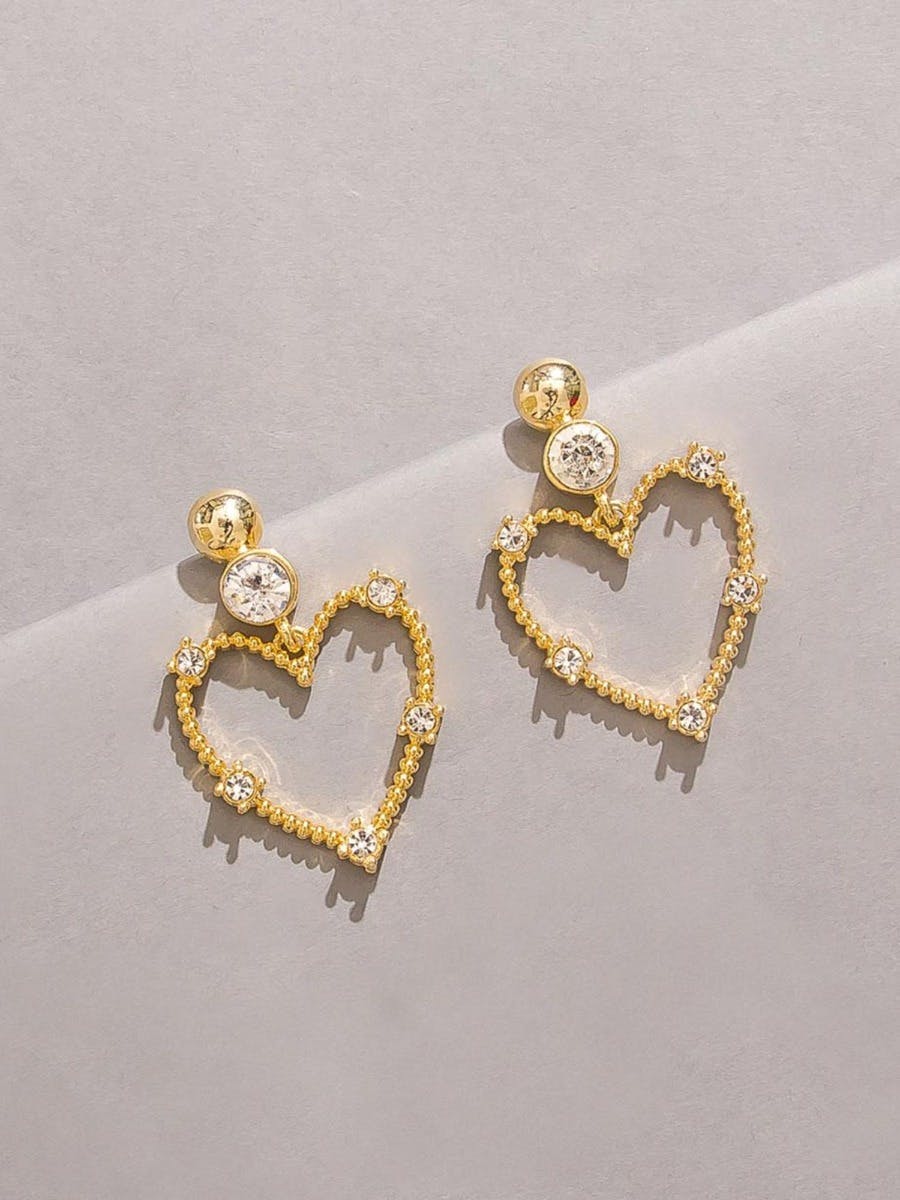 Get Studded Heart Dangler Earrings at ₹ 699 | LBB Shop