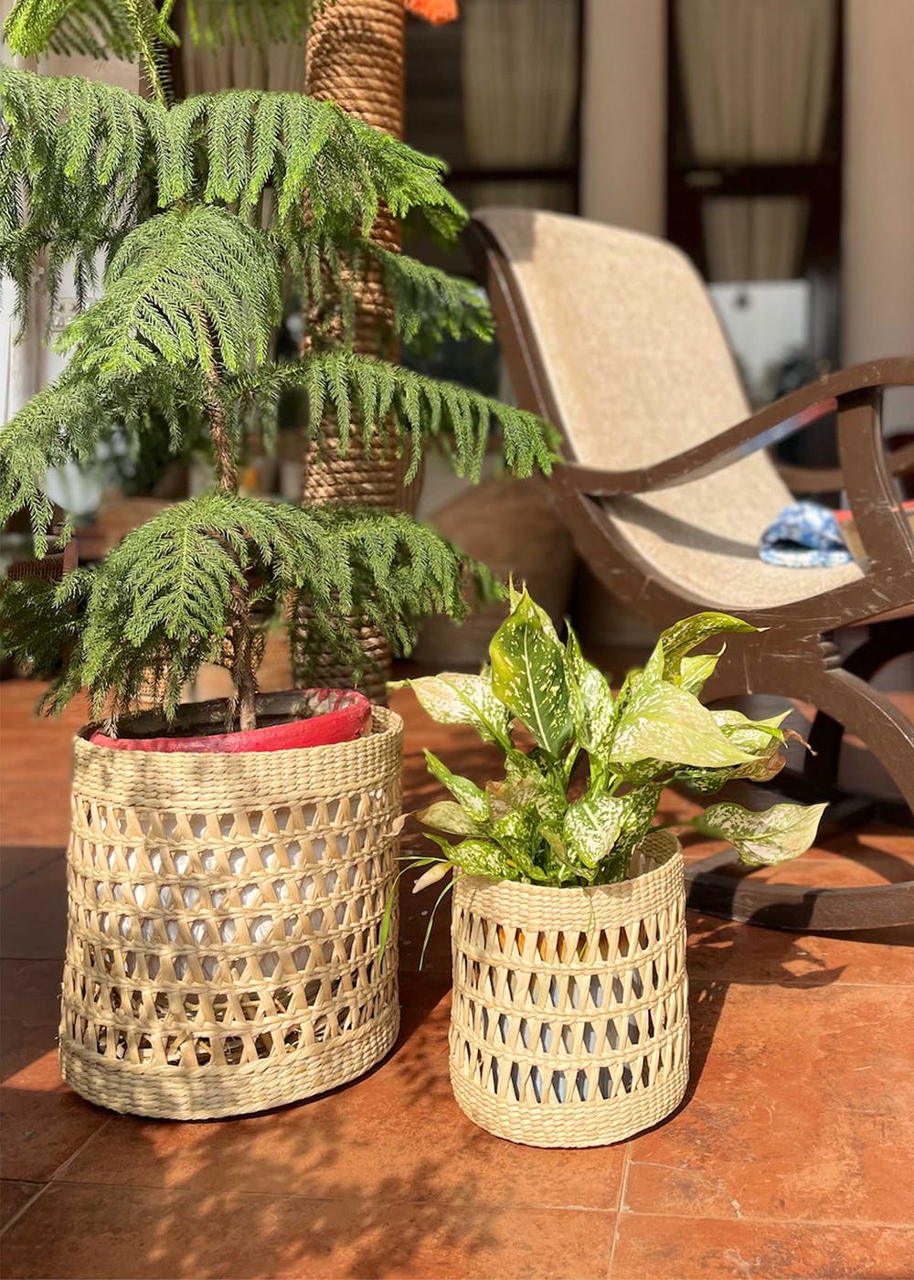 Get Handcrafted Kauna Diagonal Weave Planter - 12 Inches at ₹ 949 | LBB ...