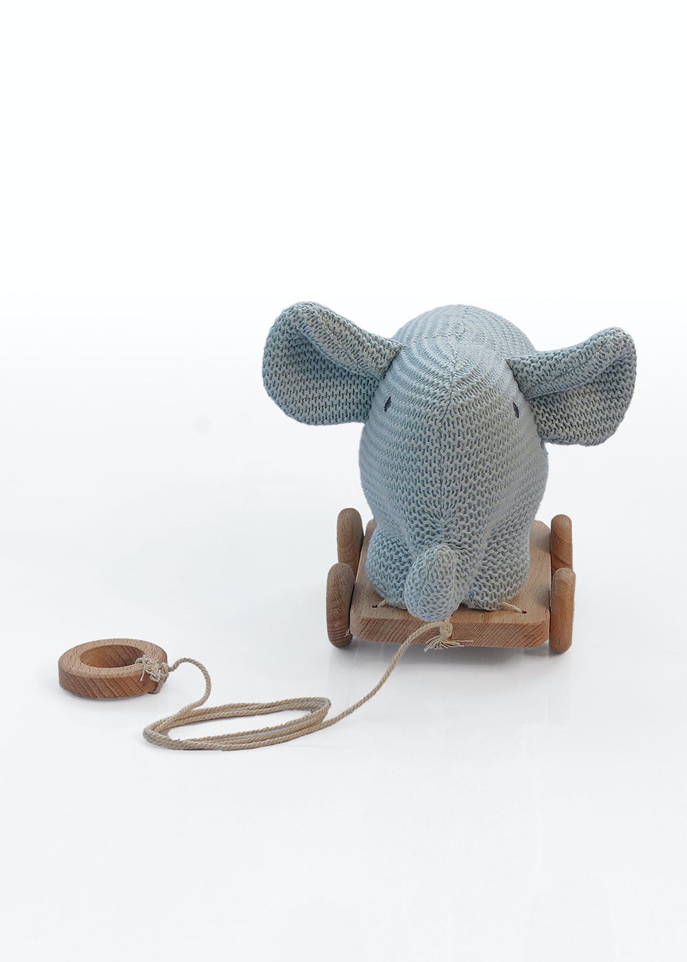 Get Push & Pull Elephant - Light Blue 100% Cotton Knitted Stuffed Soft ...