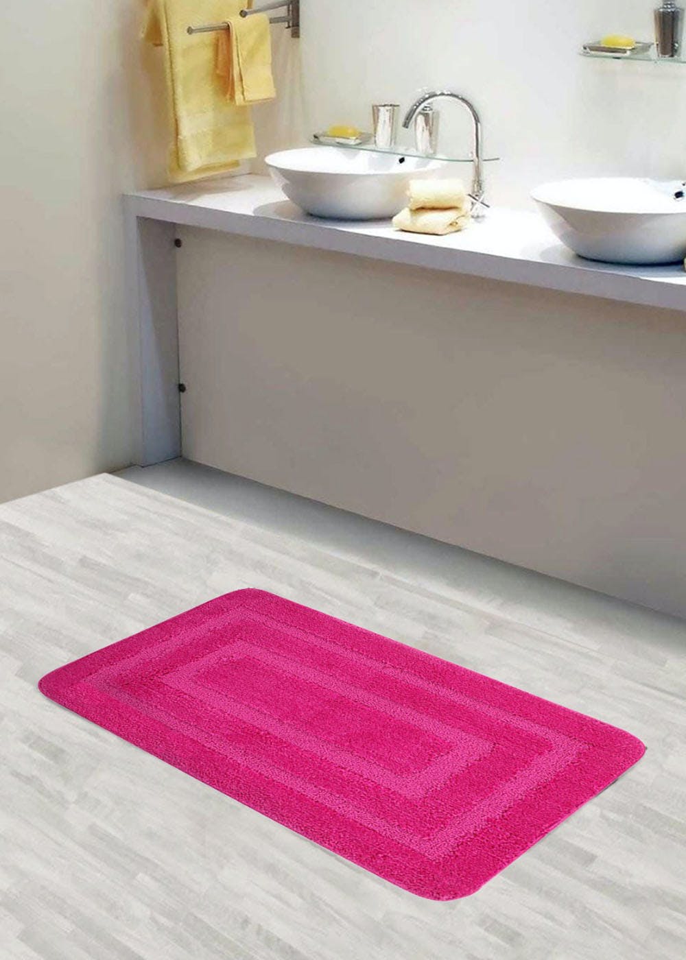 Get Anti-Slip Microfiber Polyester Pink Bathmat - Pink at ₹ 599 | LBB Shop