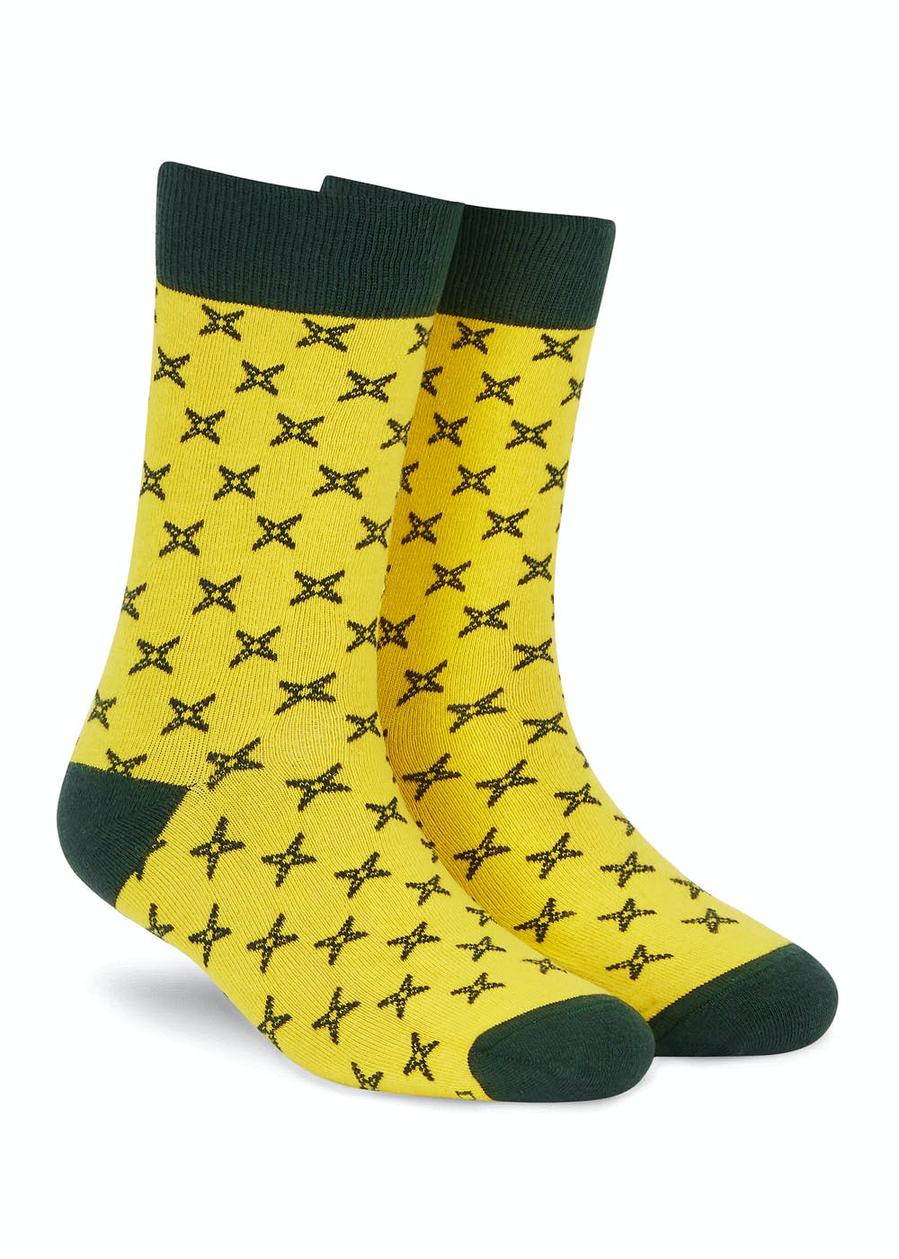 Get Geometric Star Printed Yellow Crew Socks at ₹ 269 | LBB Shop