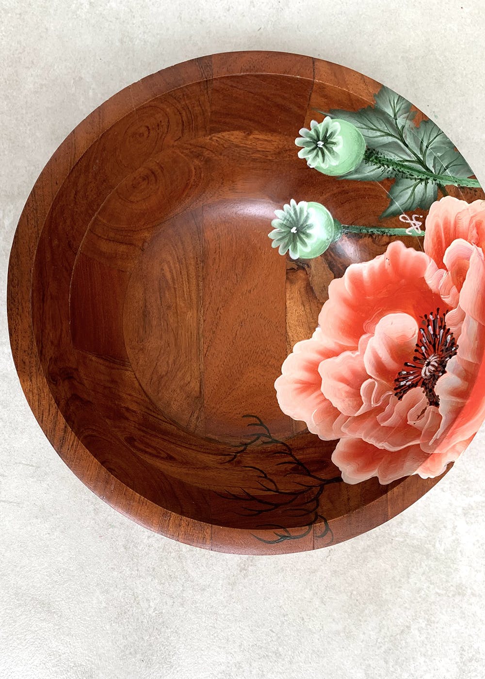 Get Oriental Poppy Handpainted Bowl at ₹ 3150 | LBB Shop