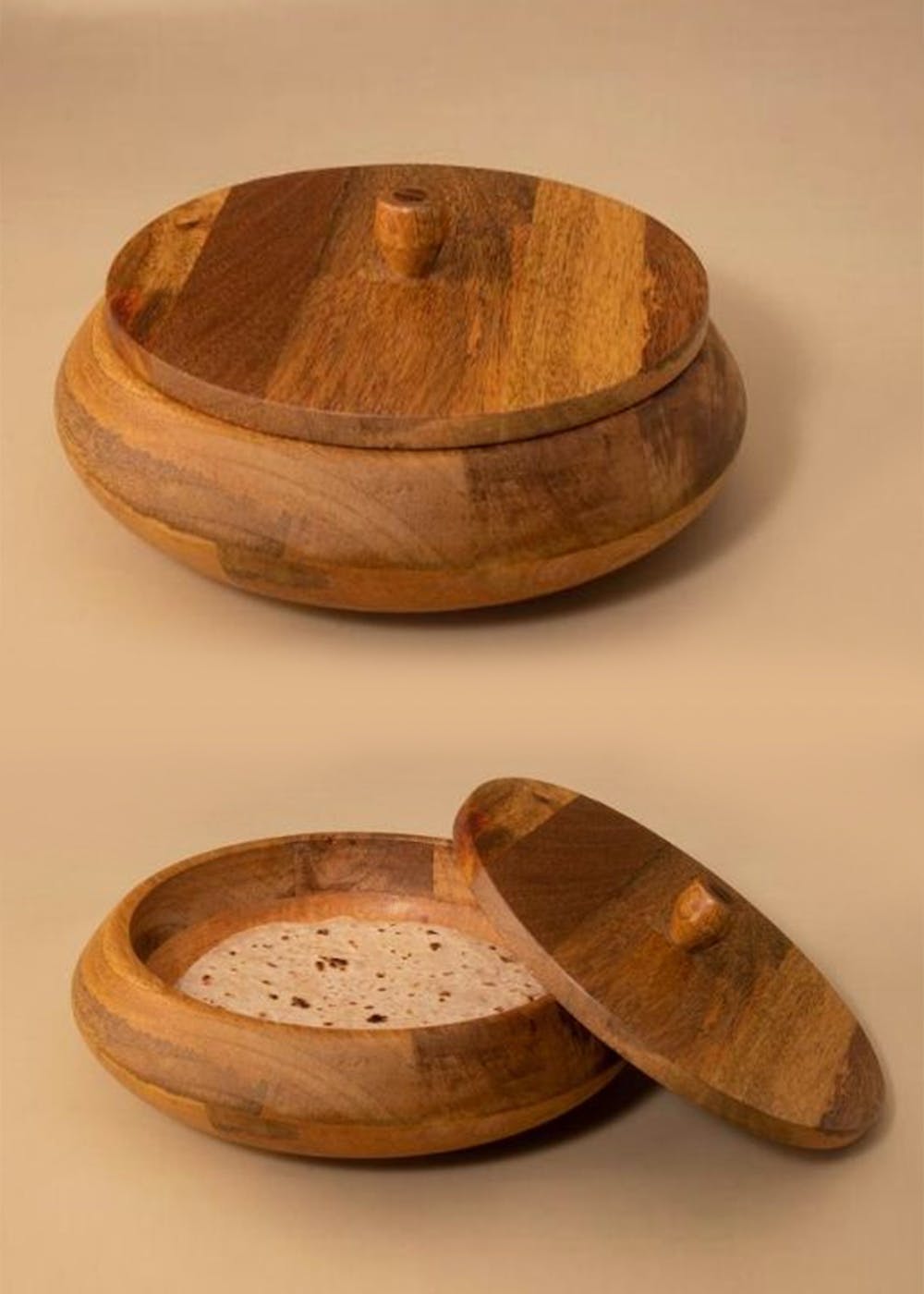 Get Mango Wood Roti Box at ₹ 602 | LBB Shop