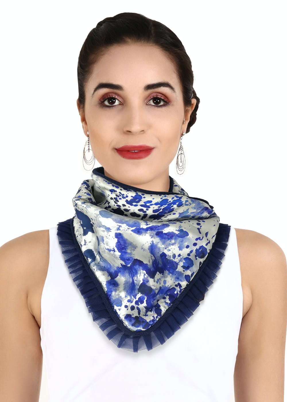 Get Blue Marble Frilled Winter Scarf at ₹ 1800 | LBB Shop