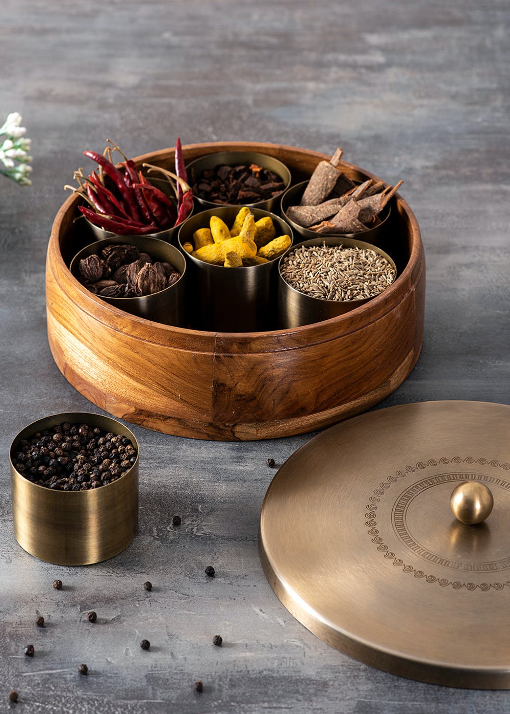 Get Gold Lazer Design Masala Box For Kitchen at ₹ 2695 | LBB Shop