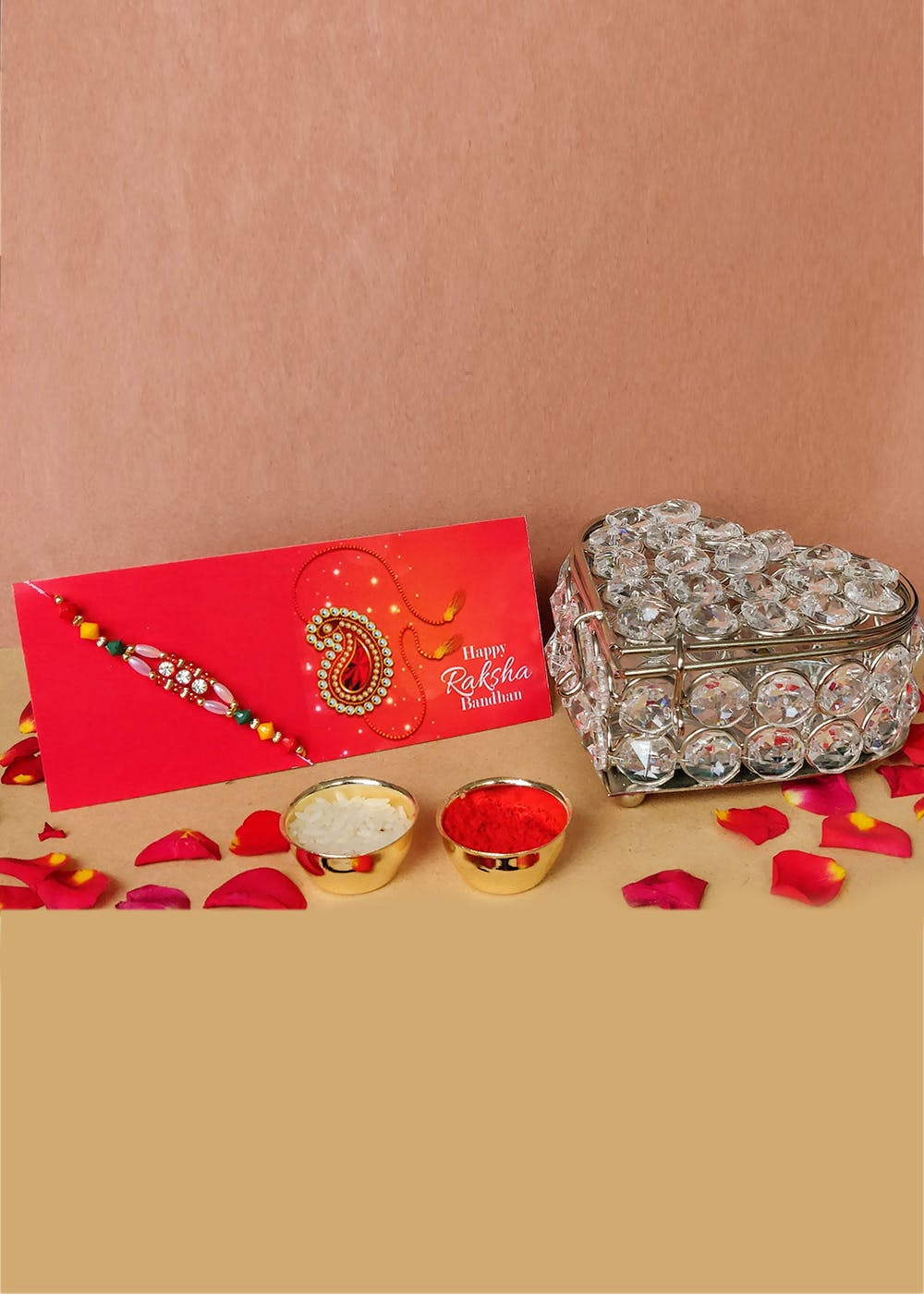 Get Rakhi With Crystal Heart Box Gift Set at ₹ 1049 | LBB Shop