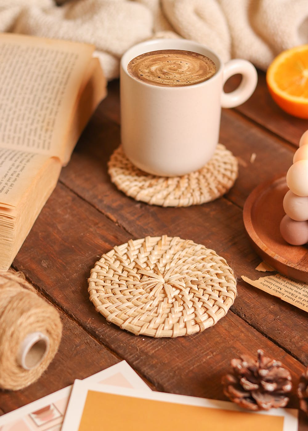 Get Natural Cane Entangled Coasters at ₹ 875 | LBB Shop