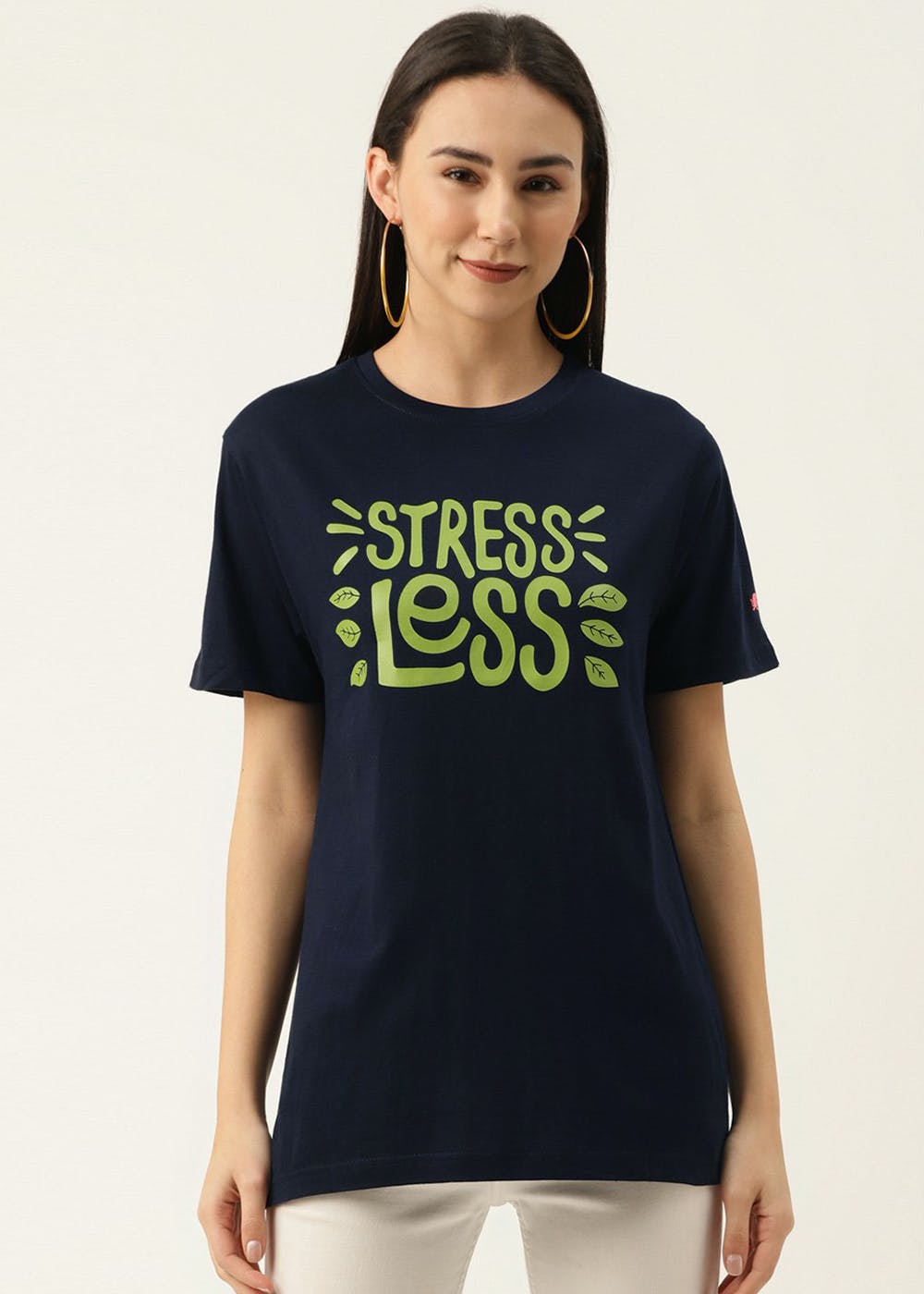 Get Stress Less Navy T-Shirt at ₹ 549 | LBB Shop