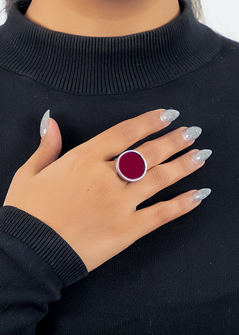 Get Red Round Glass Ring at ₹ 950 | LBB Shop
