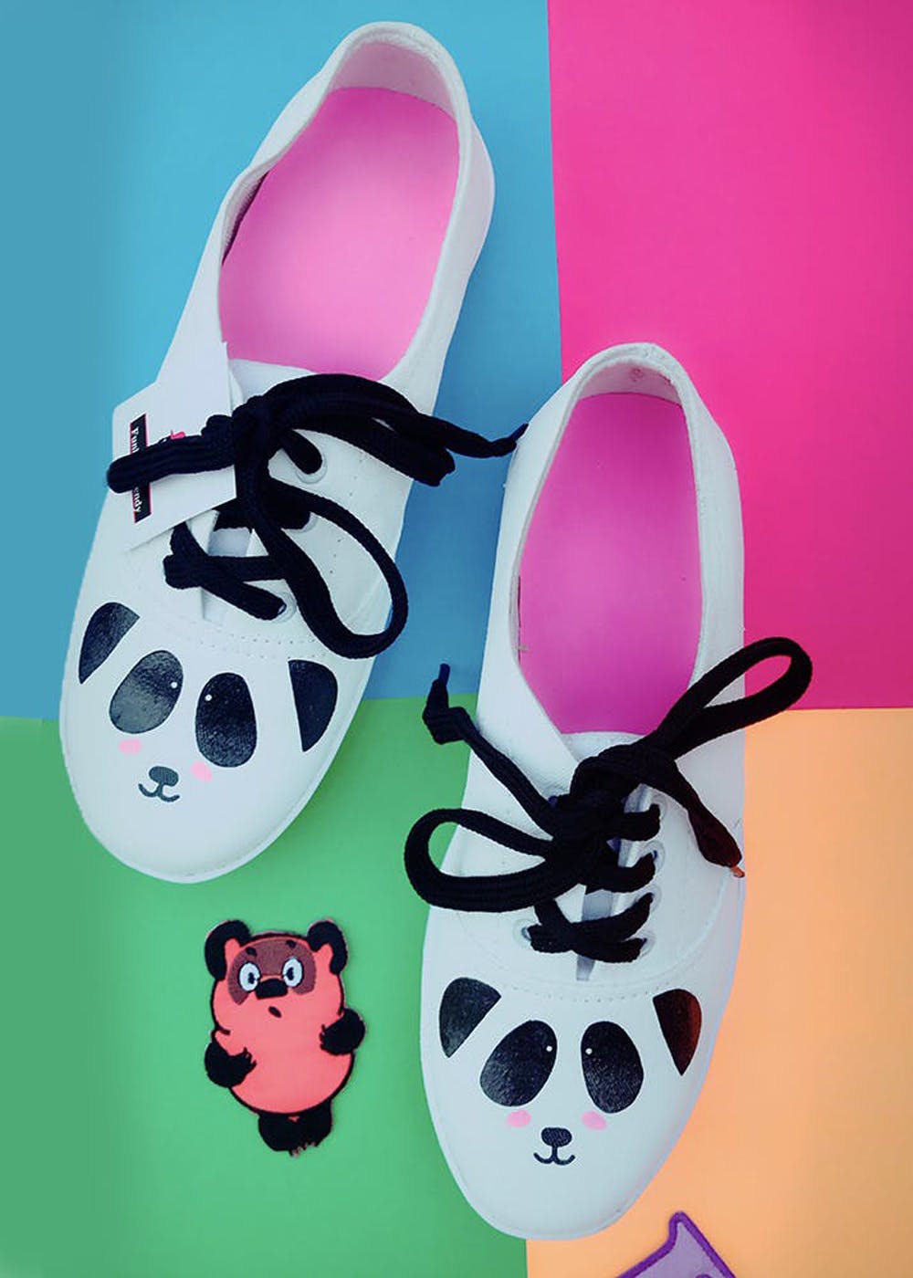 Get Handpainted Panda Contrast Lace Sneakers at ₹ 1299 | LBB Shop