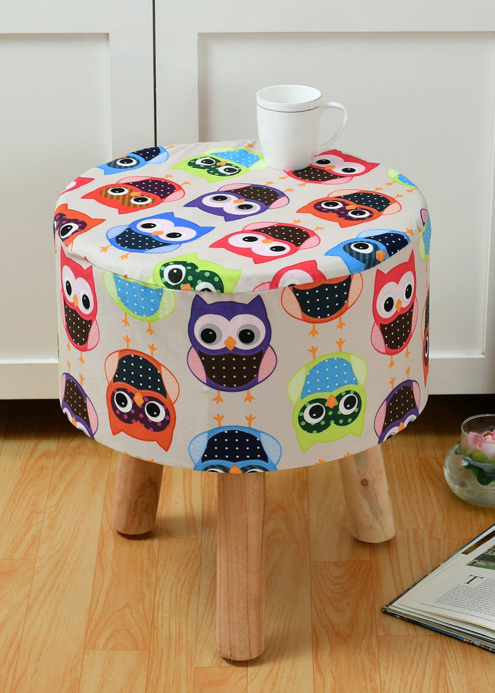Get Owl Stool With Digital Print at ₹ 1699 | LBB Shop