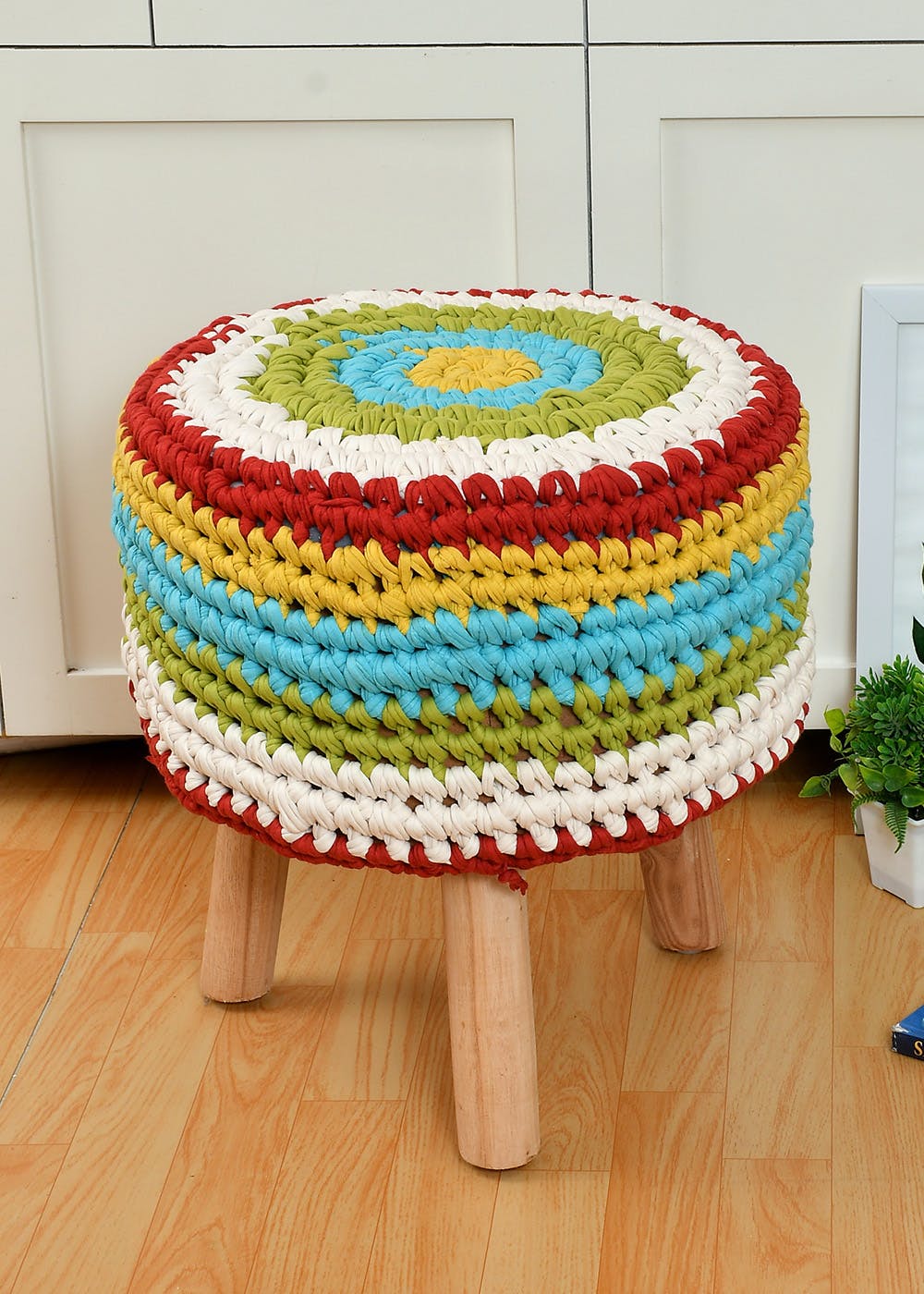 Get Chindi Stool In Multi Colour at ₹ 1699 | LBB Shop