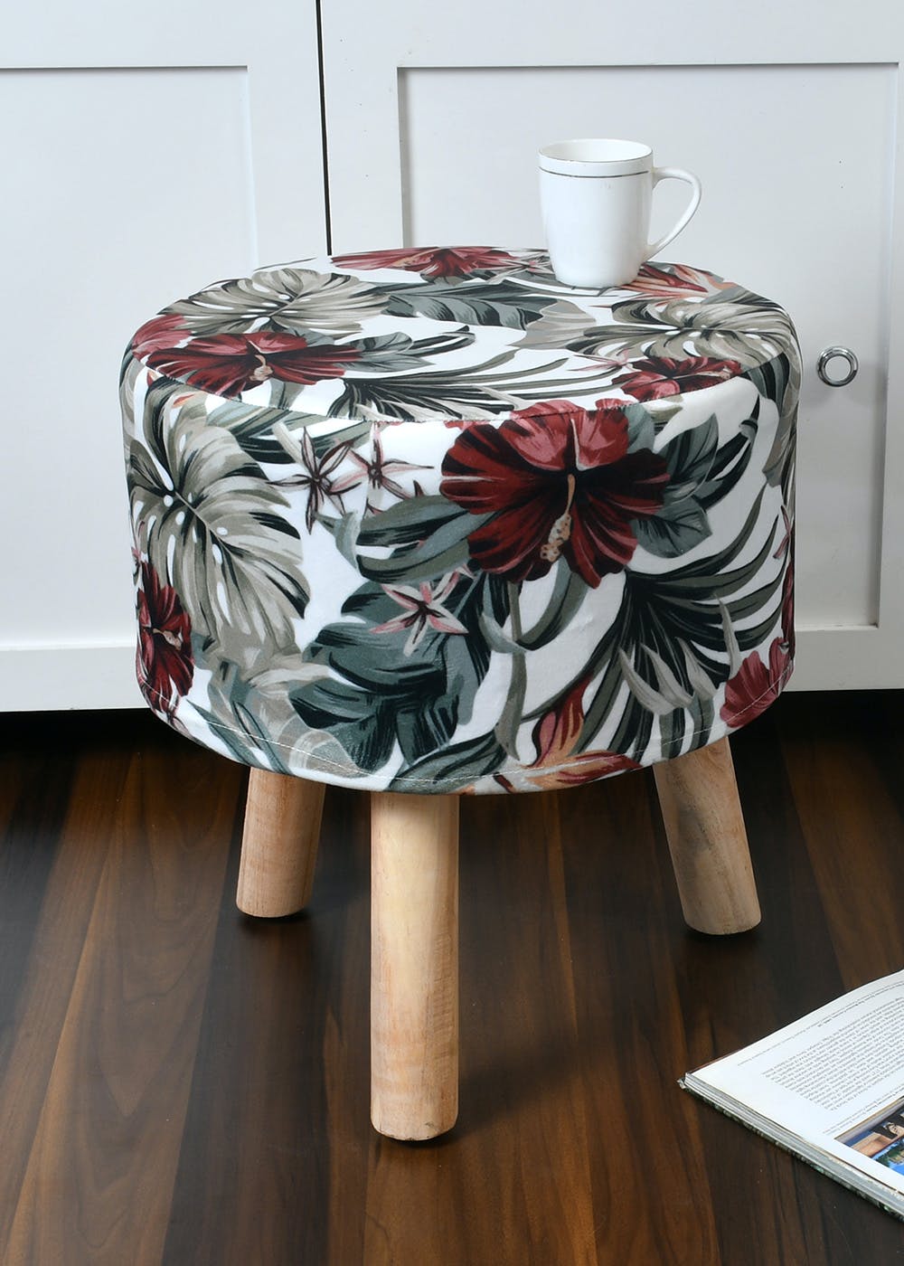 Get Flower Brown Stool With Digital Print at ₹ 1699 | LBB Shop