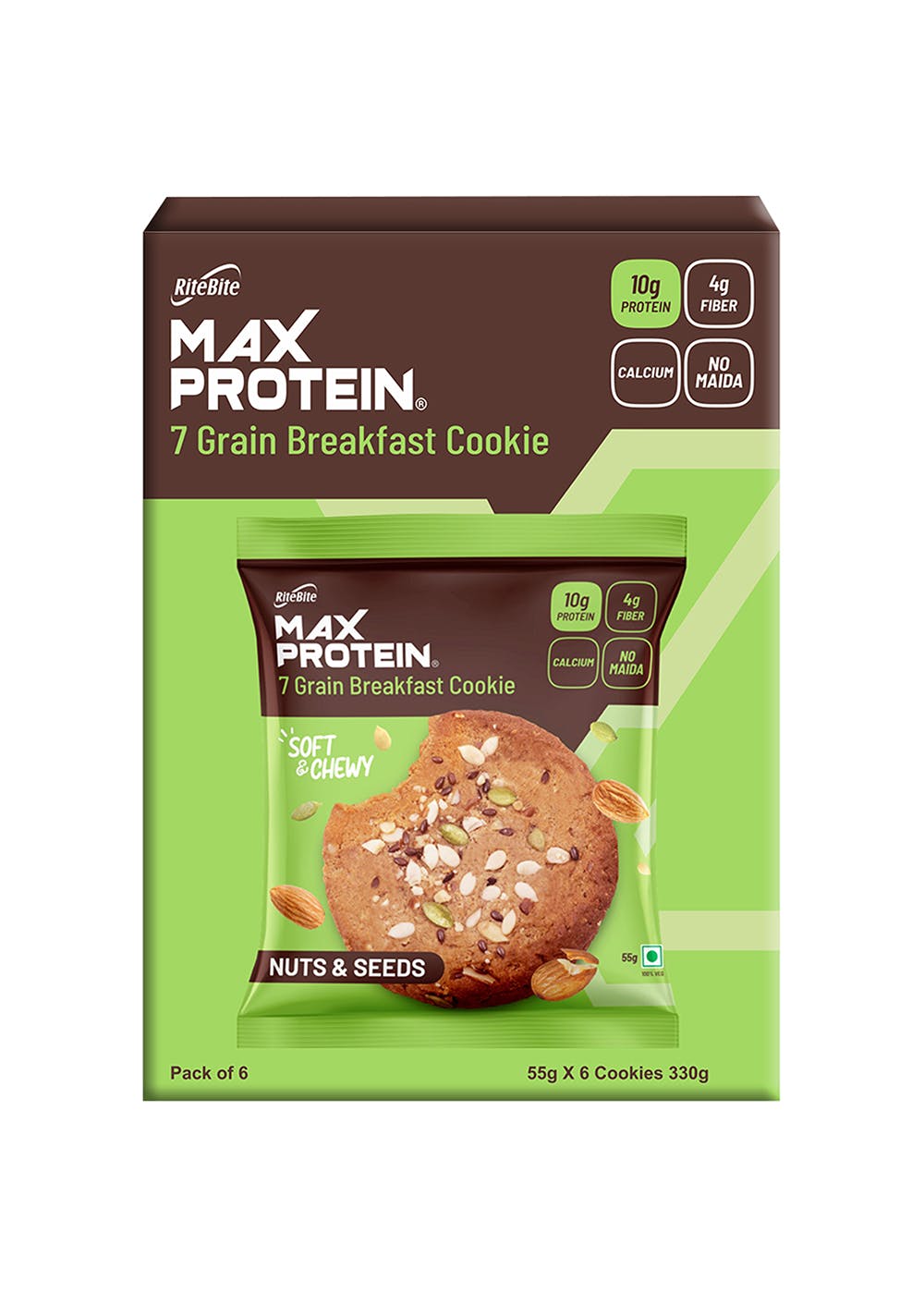 Get Max Protein 7 Grain Breakfast Cookie- Nuts & Seeds- Pack of 6 at ...