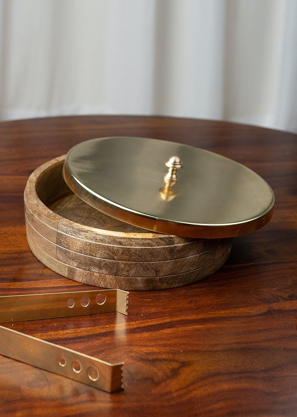 Get Mango Wood & Aluminium Roti Box at ₹ 1750 | LBB Shop