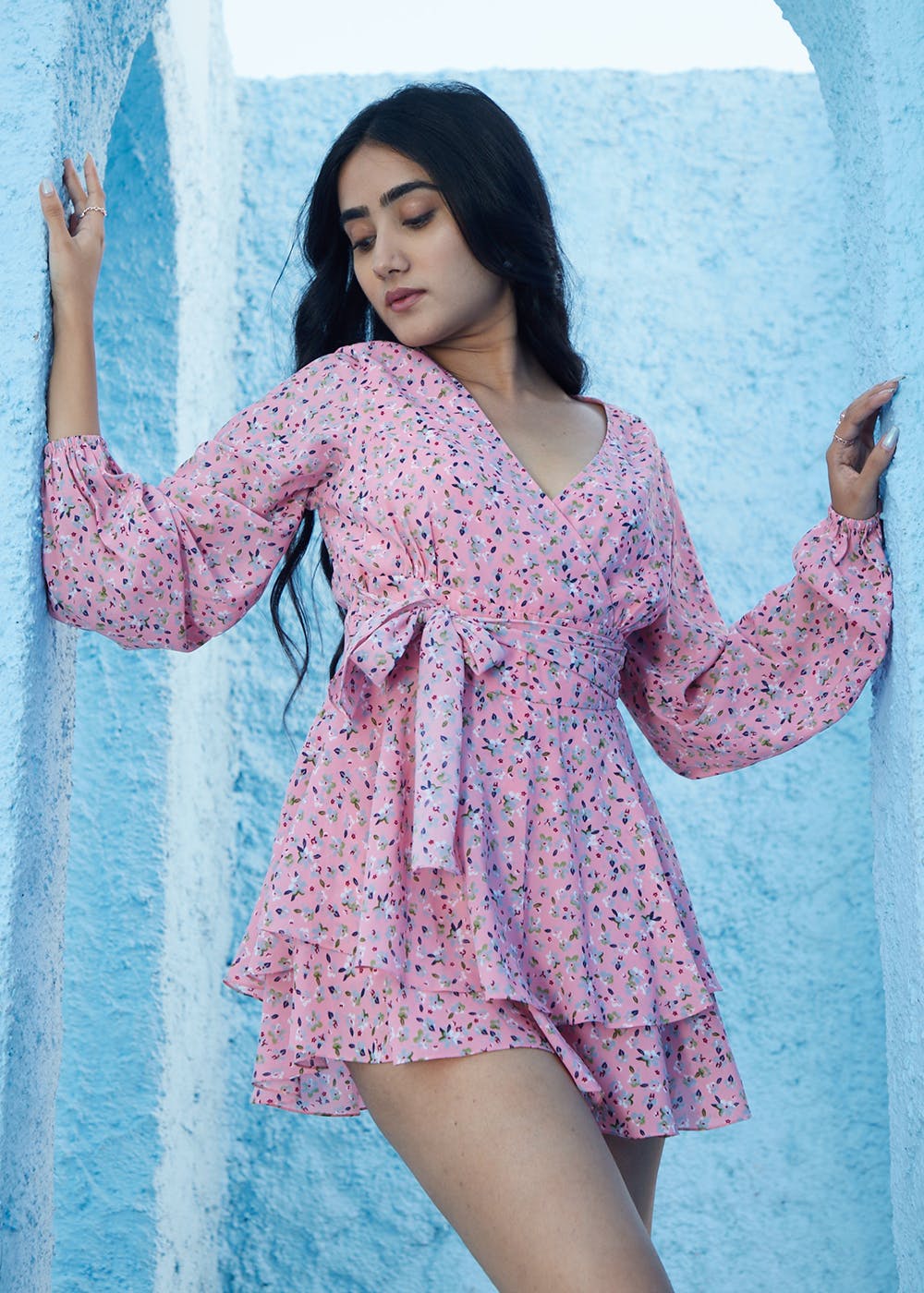 Get Light Pink Two Layer Romper at ₹ 1999 | LBB Shop