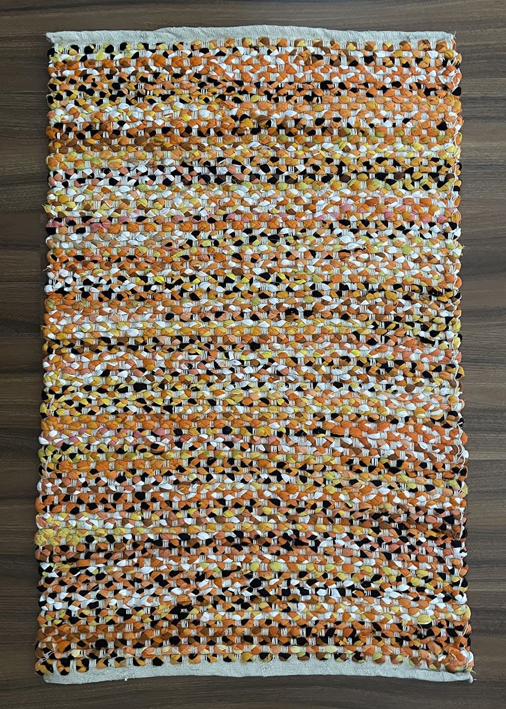 Get Orange Recyclable Chindi Rag Rug at ₹ 1360 | LBB Shop